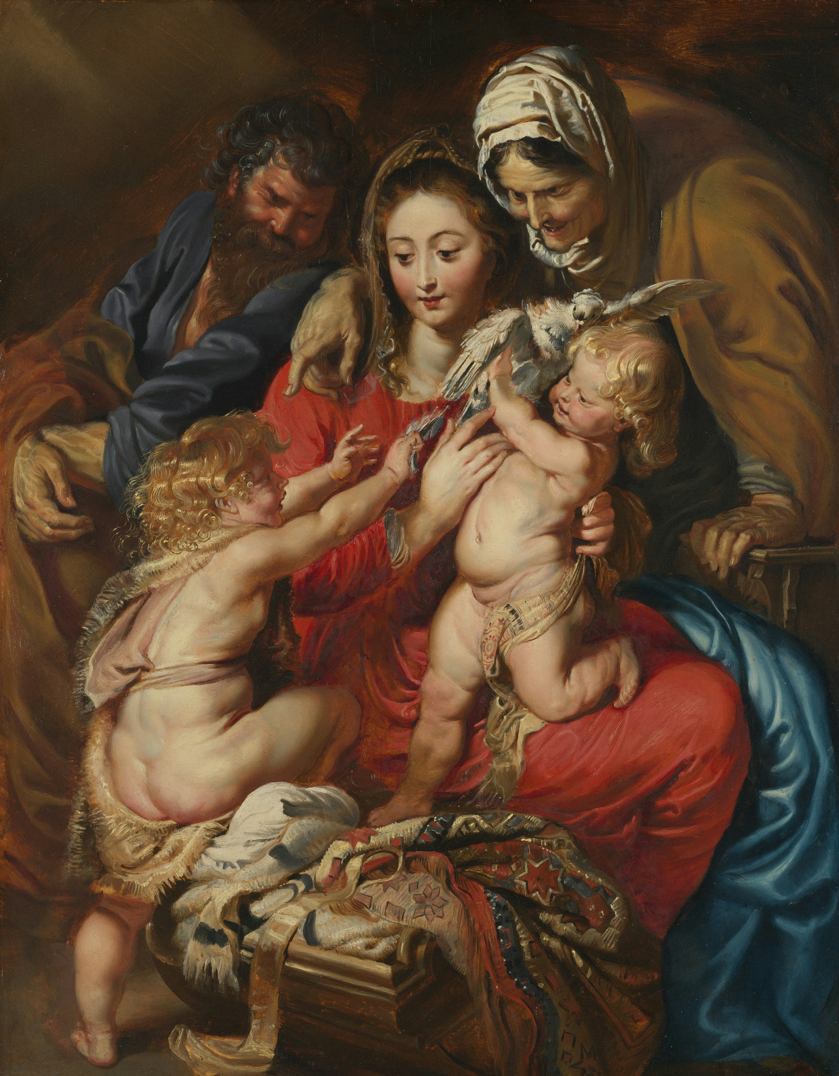 Madonna and Children with the Infant Jesus: A Tender Family Moment