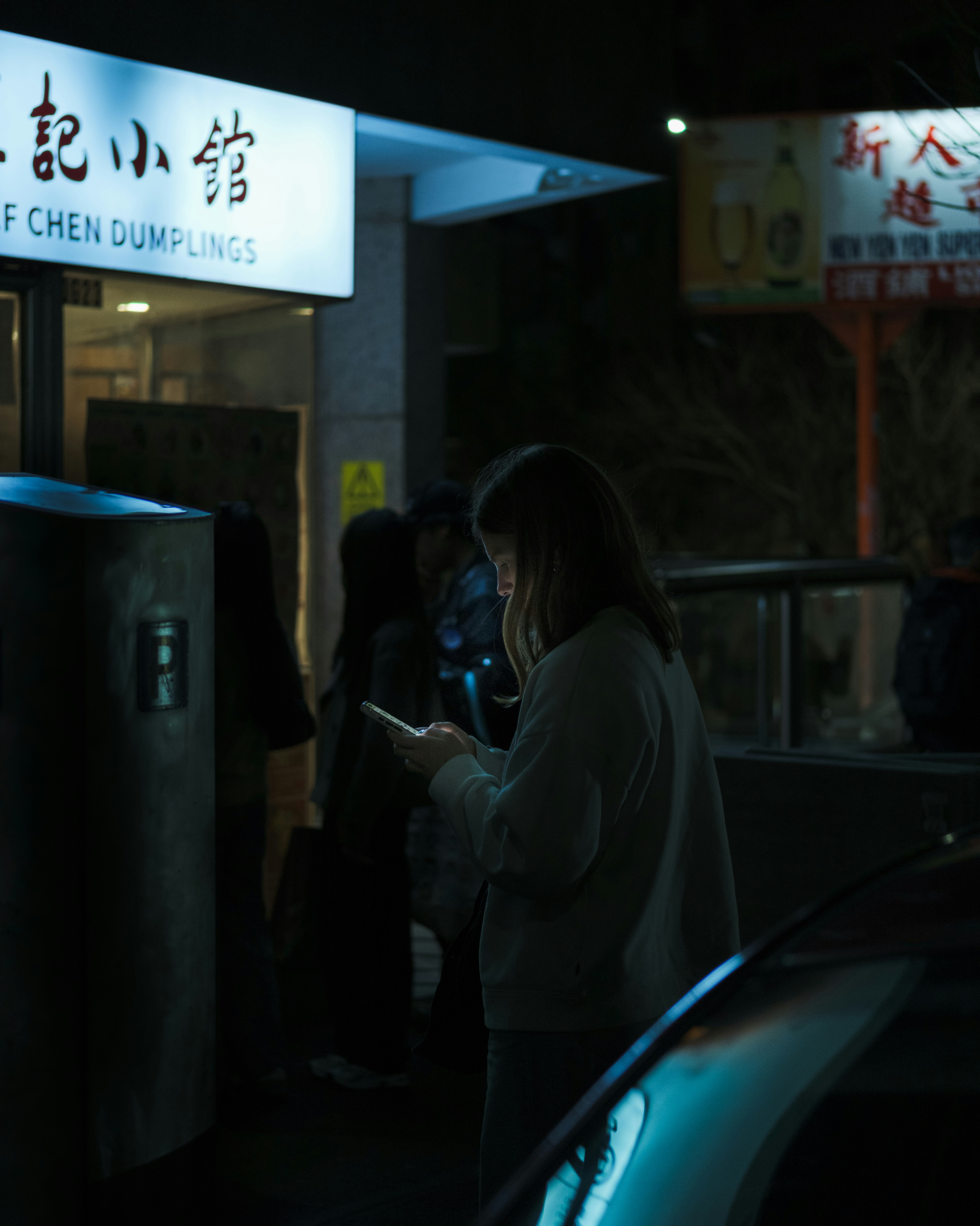 Midnight Portrait at the Diner Gate