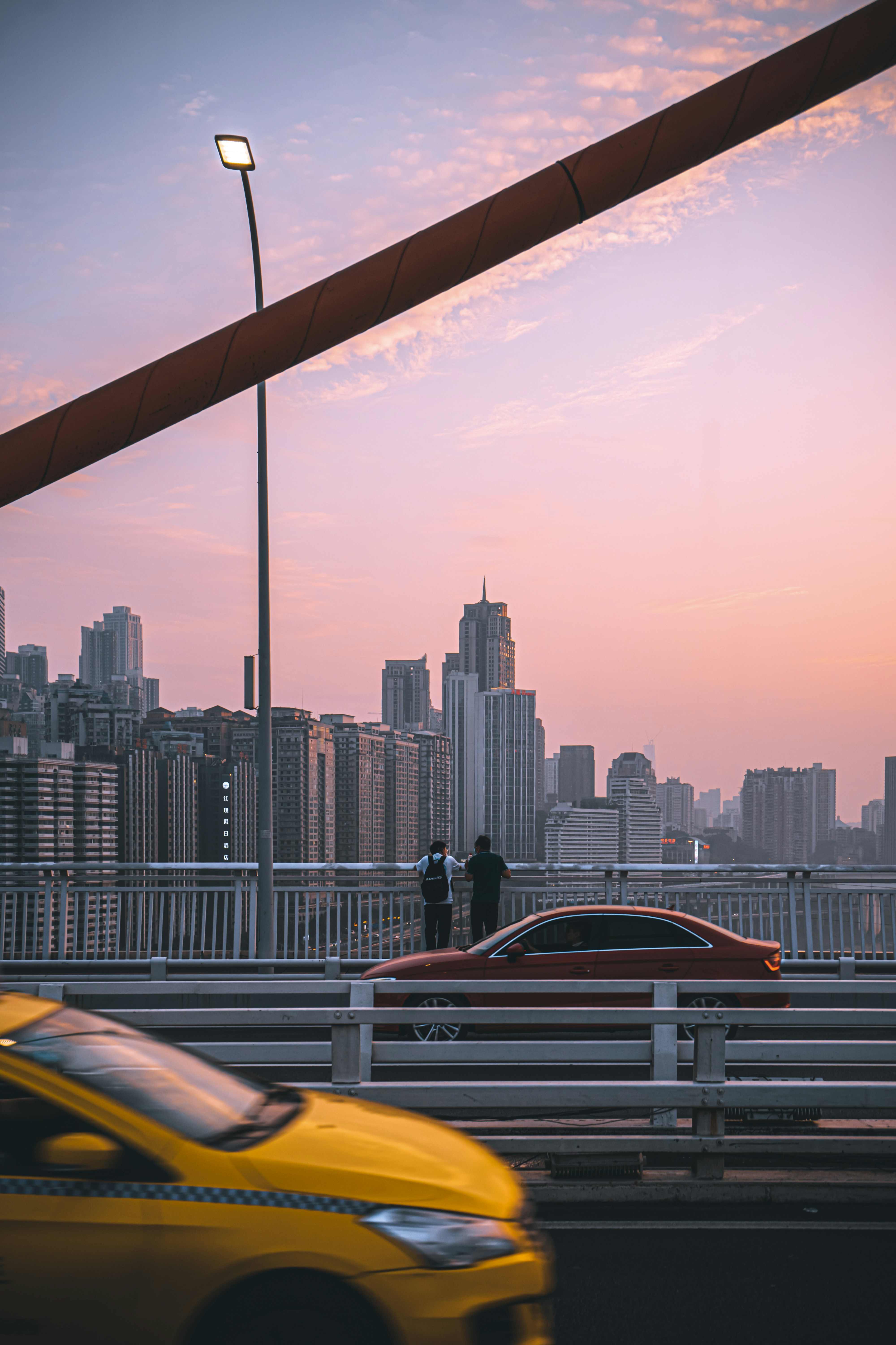 Dusk on the Viaduct: A City in Soft Gradient