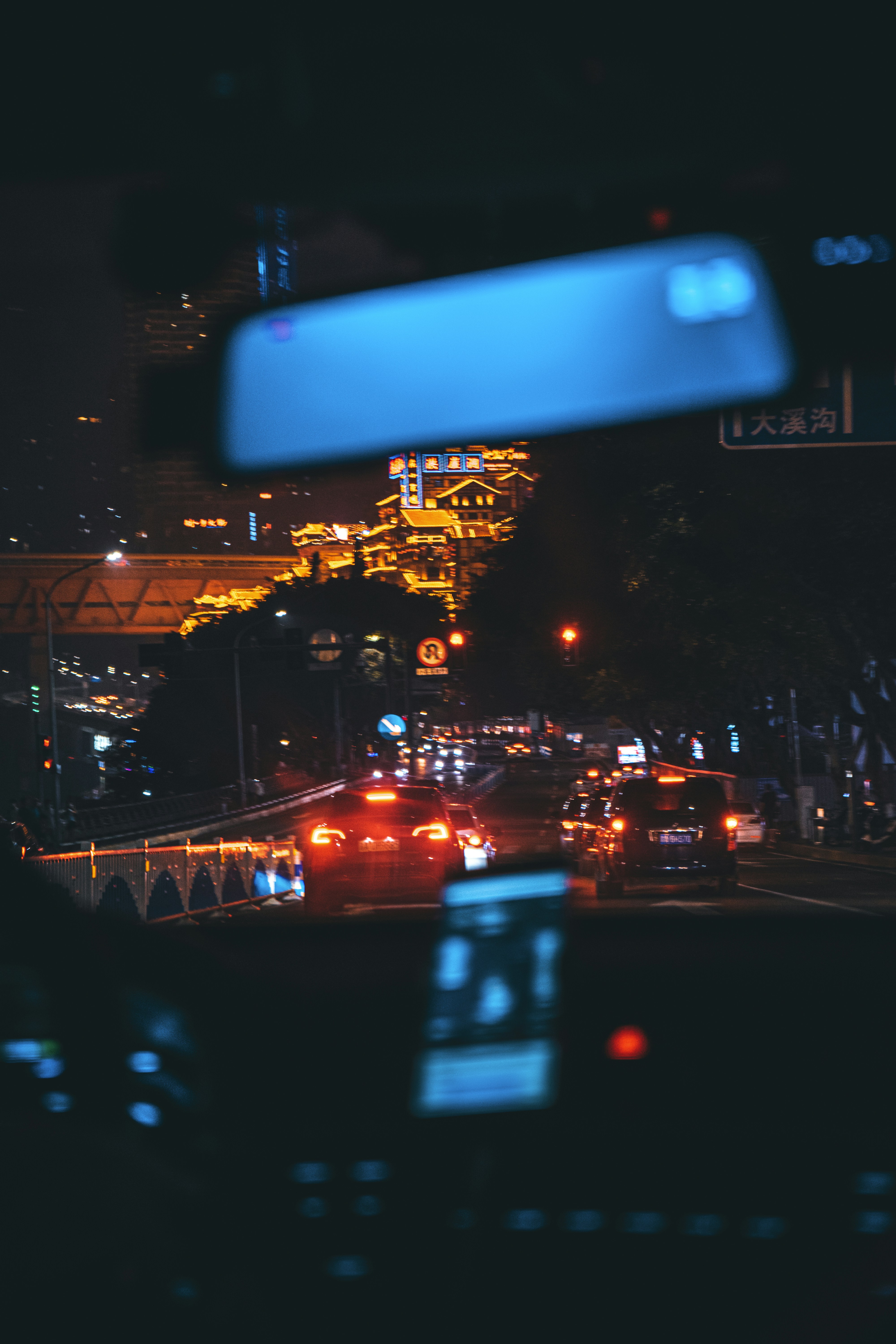 Neon Thru the Night: City Lights Through a Dash Cam Tunnel