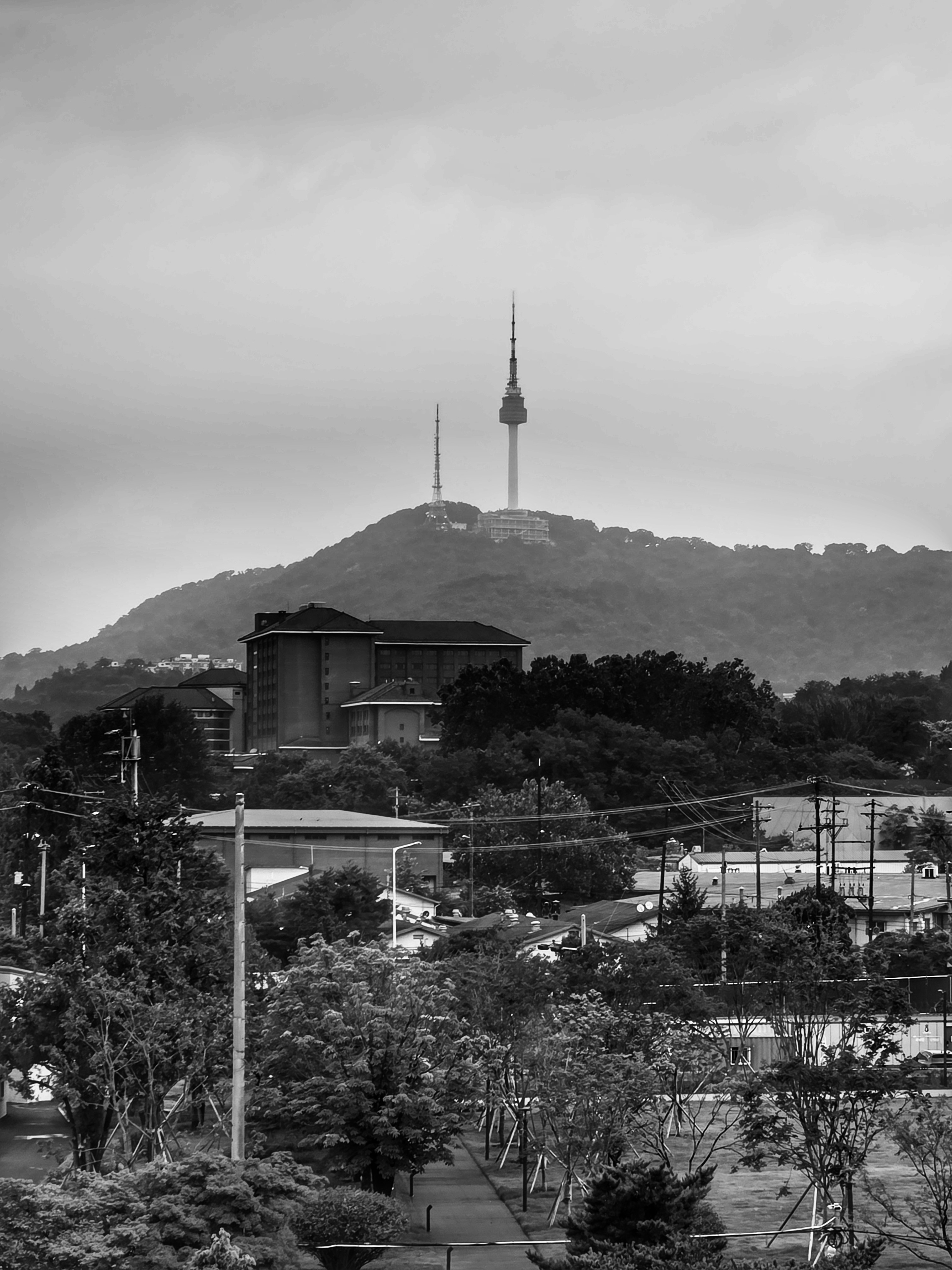 Twin Towers over the Hills: Cityscape Silence