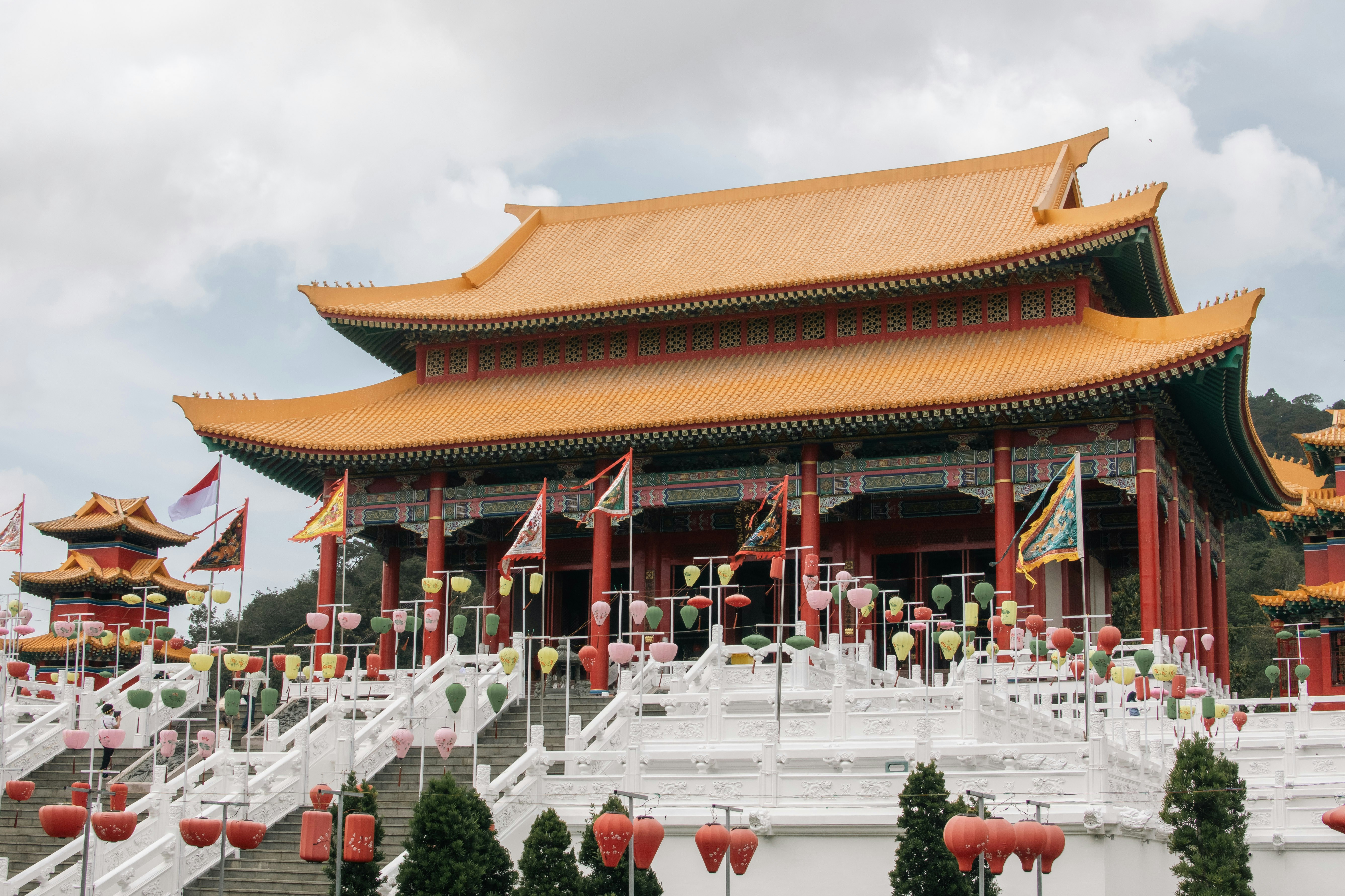 Imperial Courtyard in Red and Gold: Stairway to the Central Temple