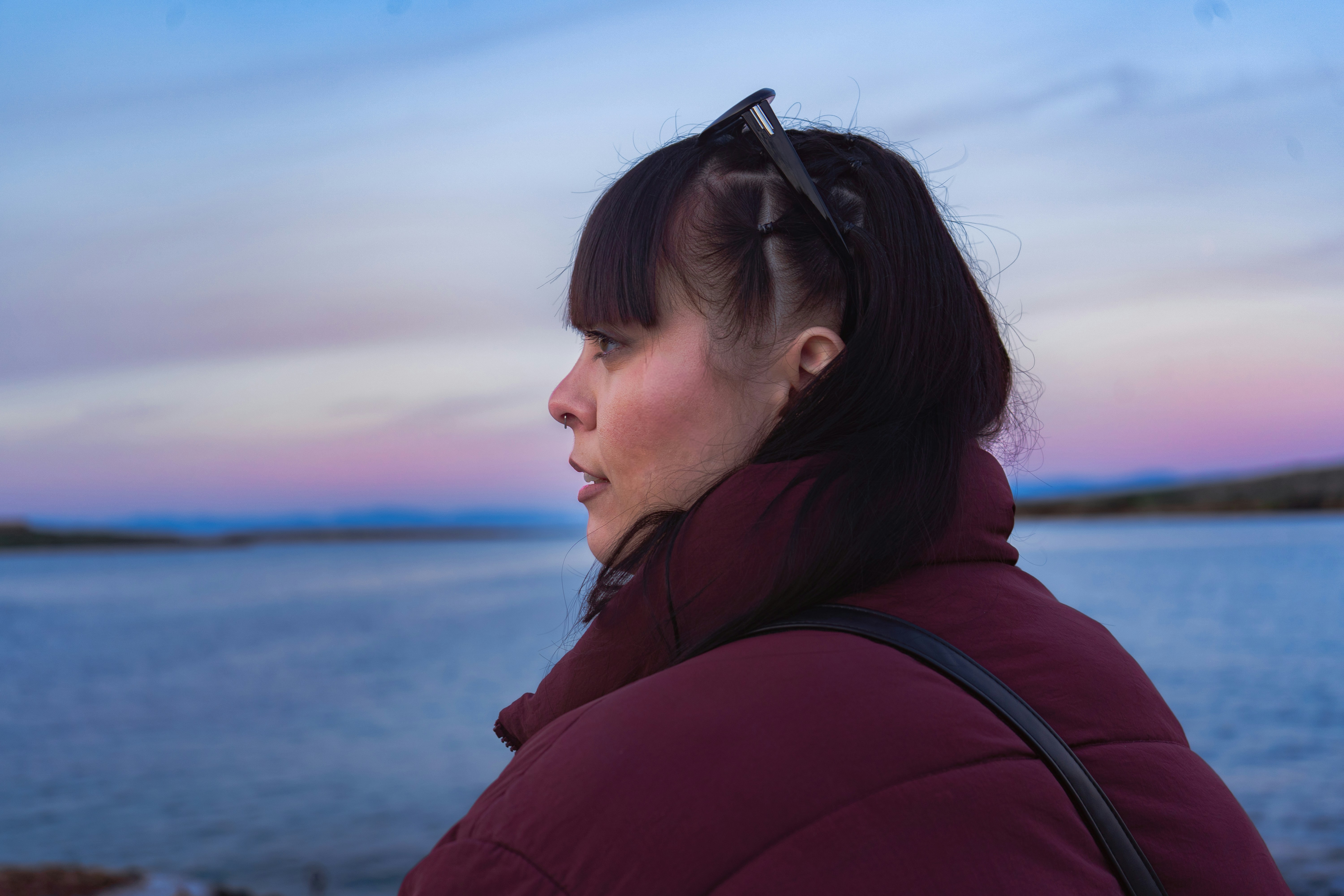 Evening Portrait by the Fjord: Quiet Confidence in Twilight Light