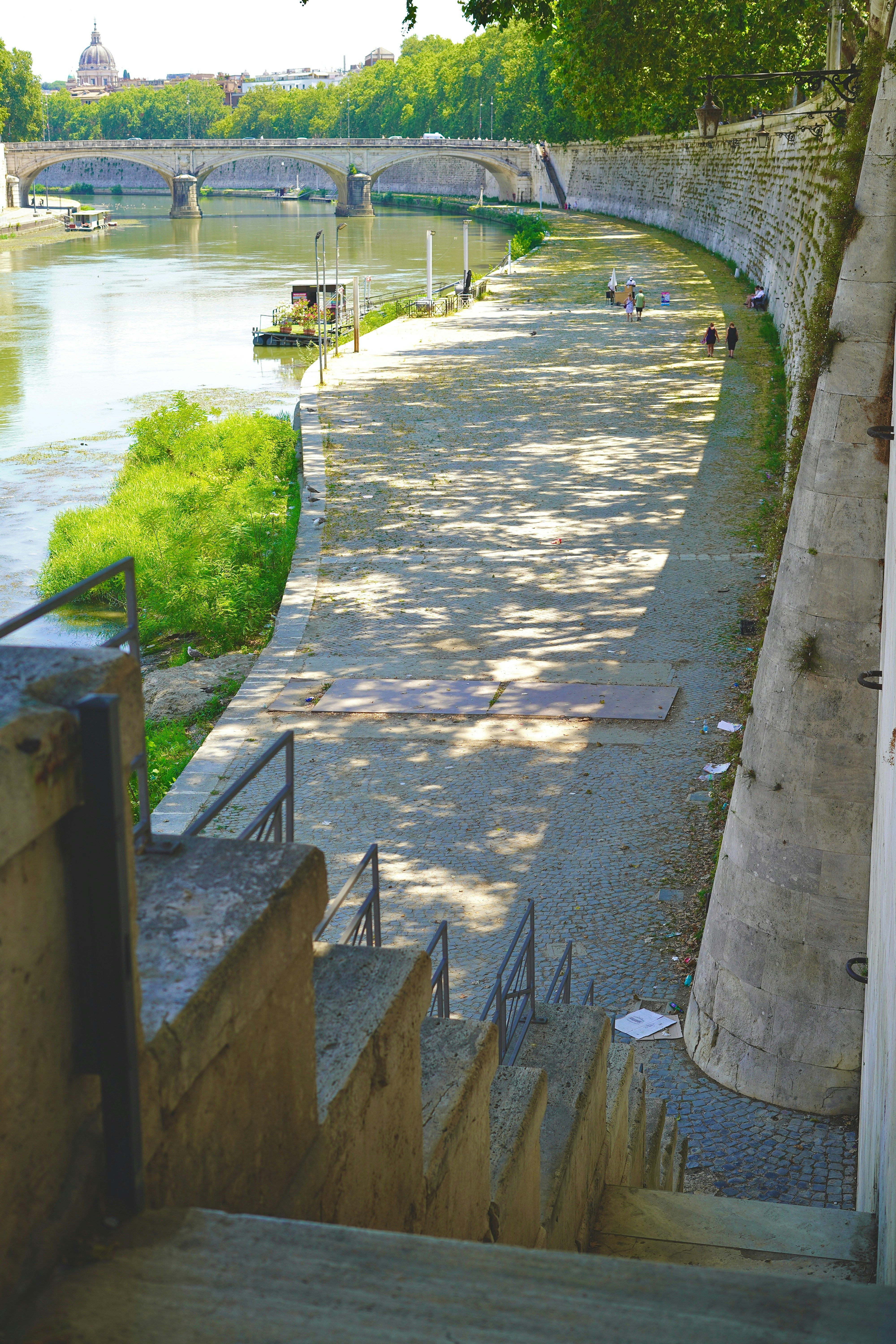 Stairwell to the Seine: A Sunlit Riverside Ascent