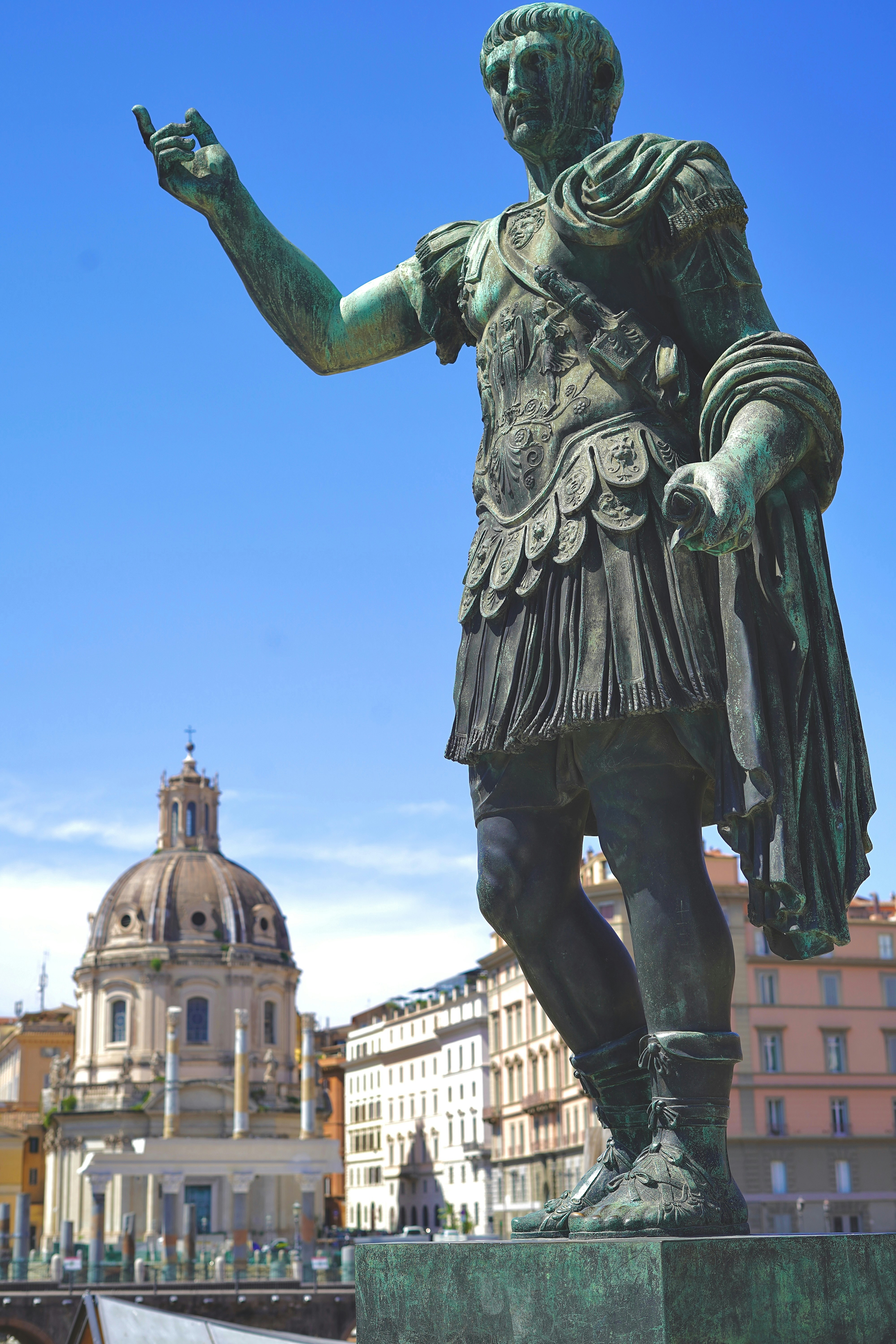 Gladiator Guard: A bronze sentinel overlooking the sunlit square