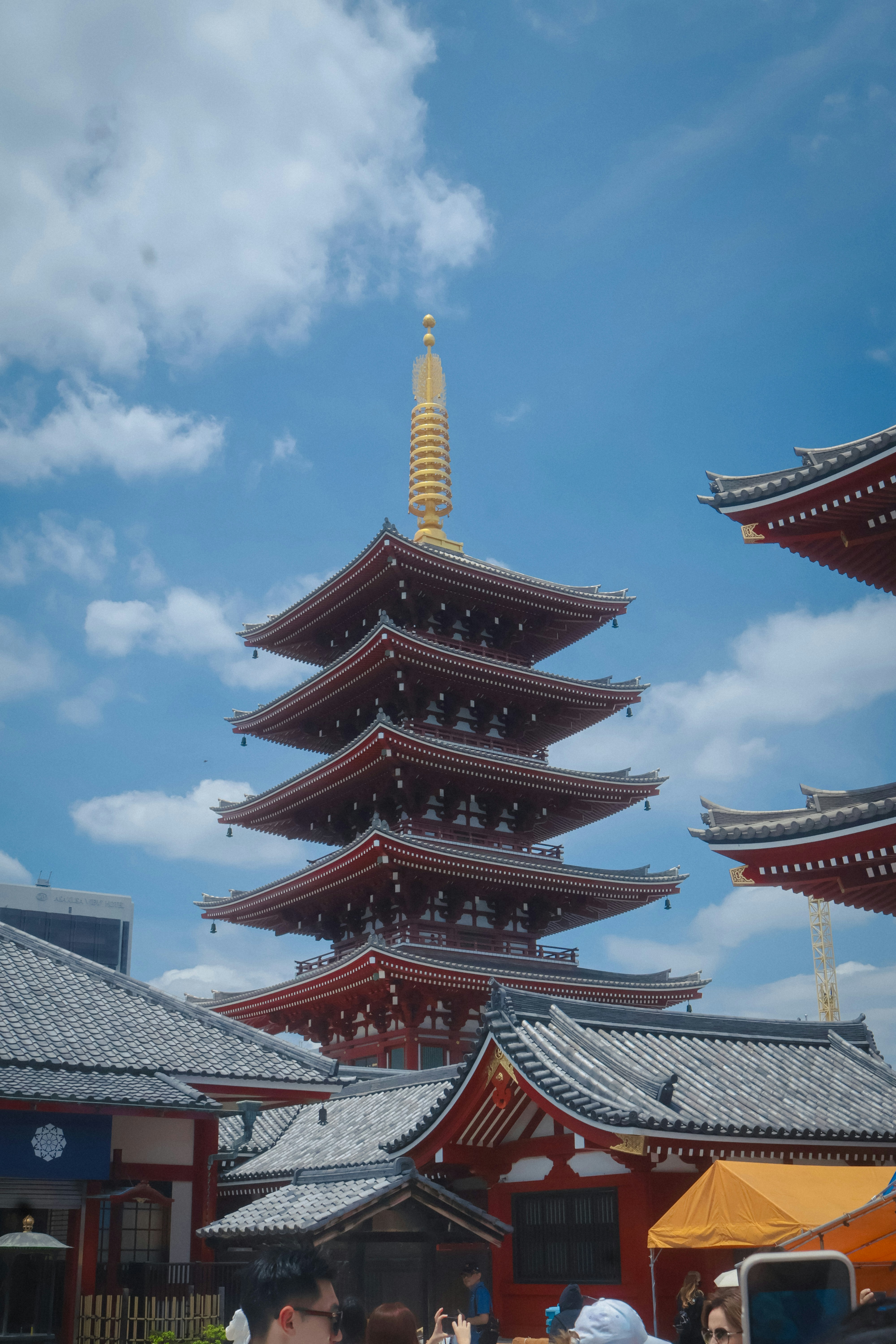 Towering Five-Tier Pagoda Against a Bright Kyoto Sky