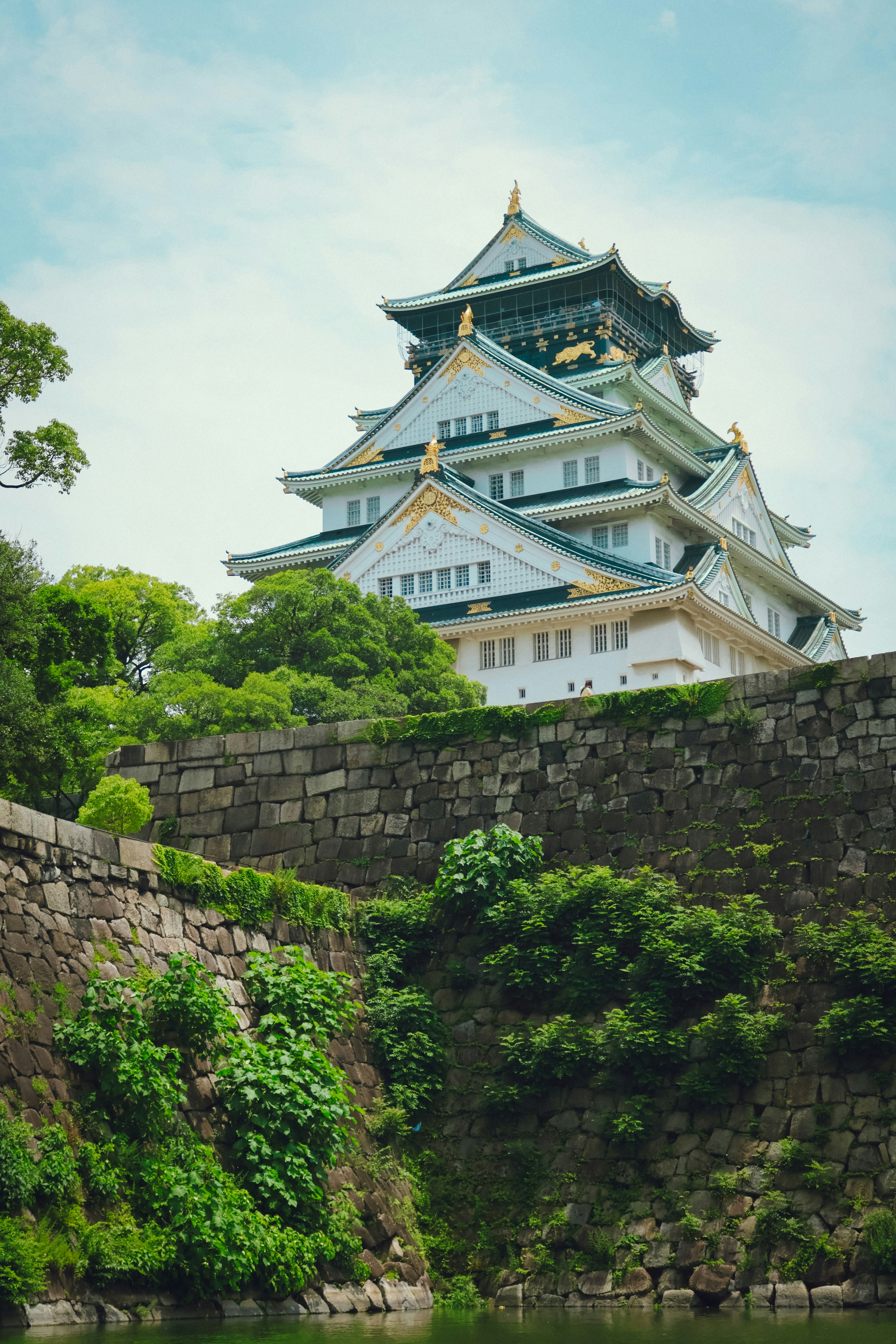 Castle on the Cliff: A Towering Japanese Keep Overlooked by Verdant Stone