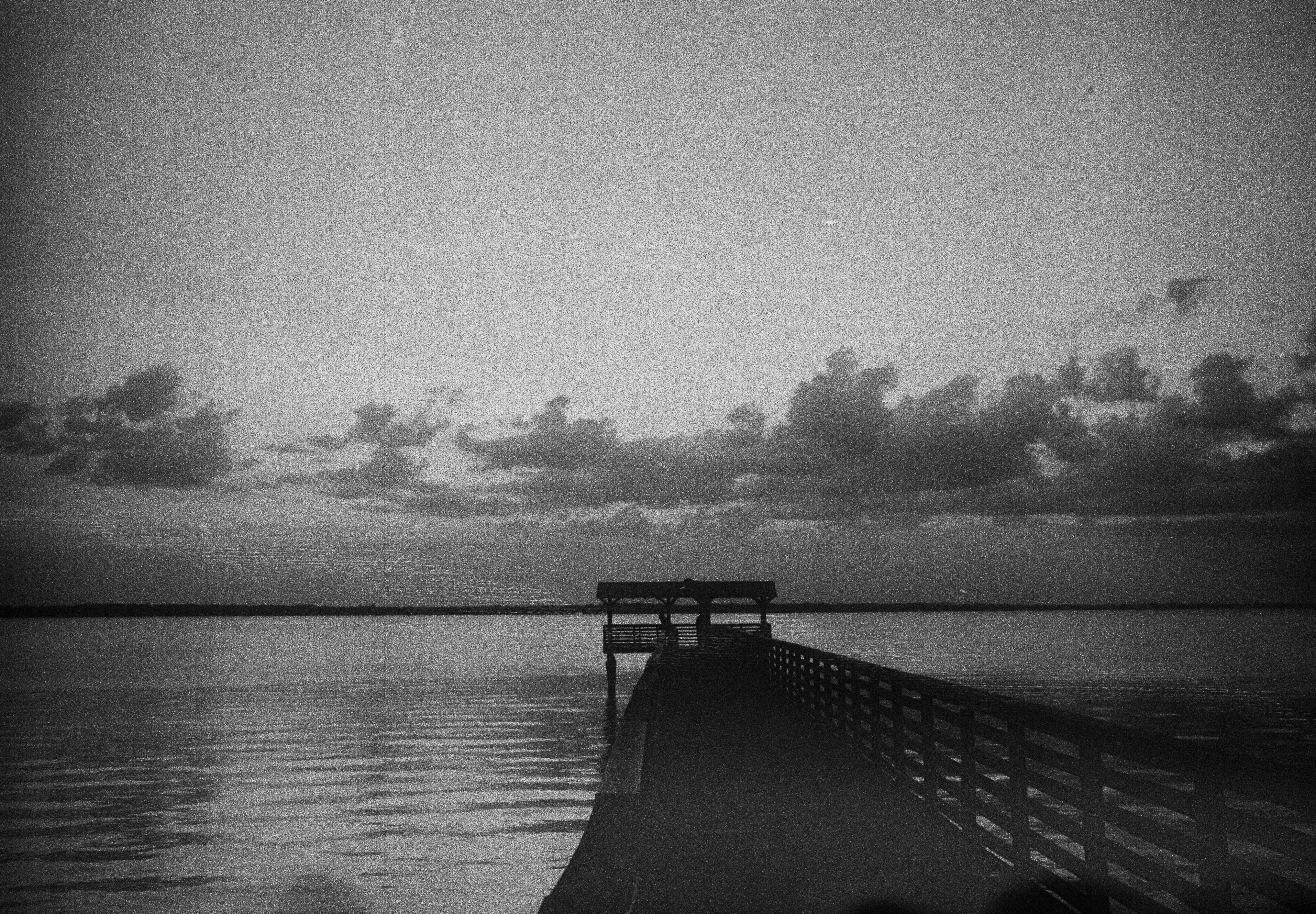Pier to Nowhere at Dusk on a Quiet Ocean