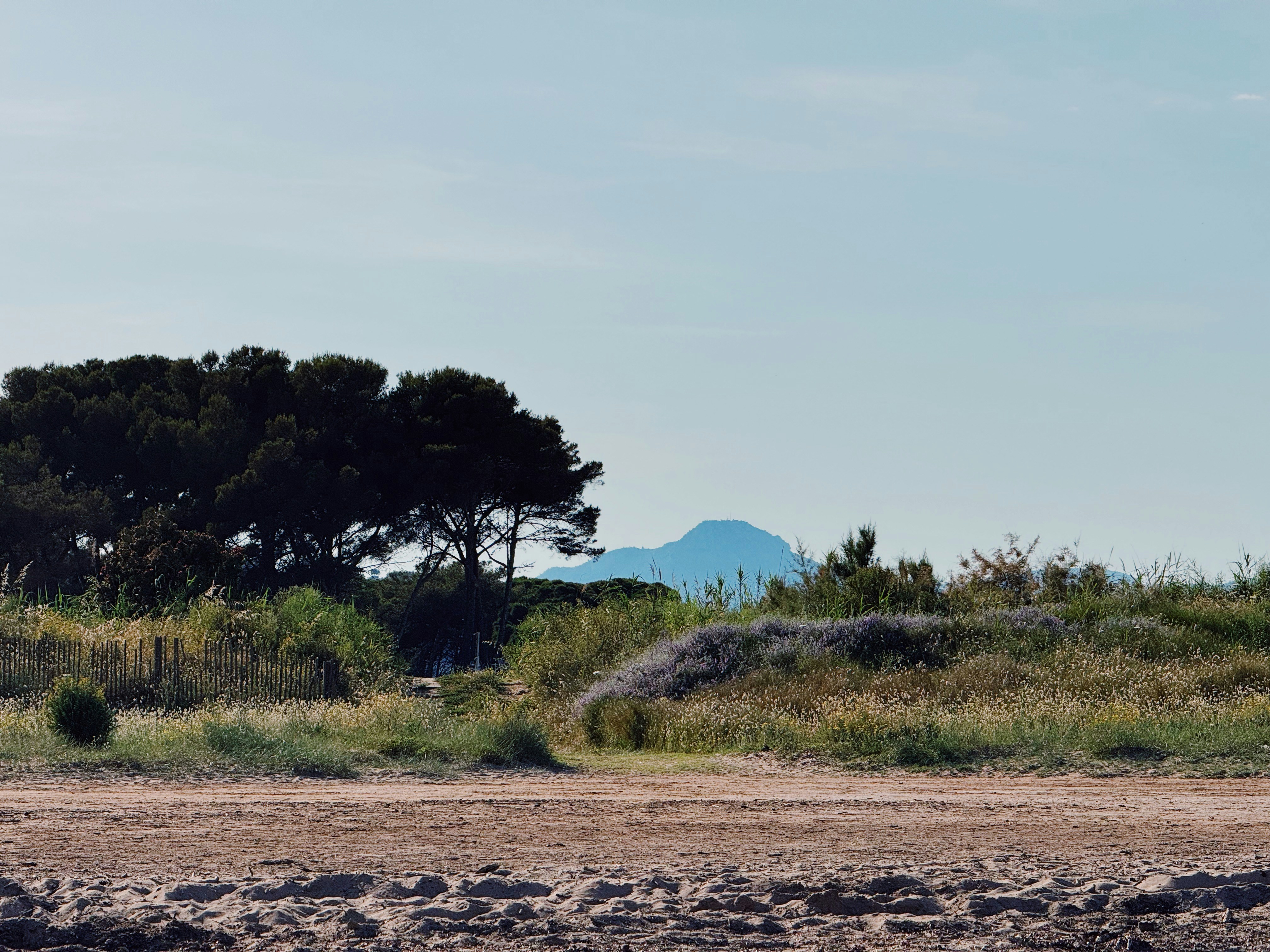 Horizon Gate: Distant Hill Silhouette Beyond a Dry Plain