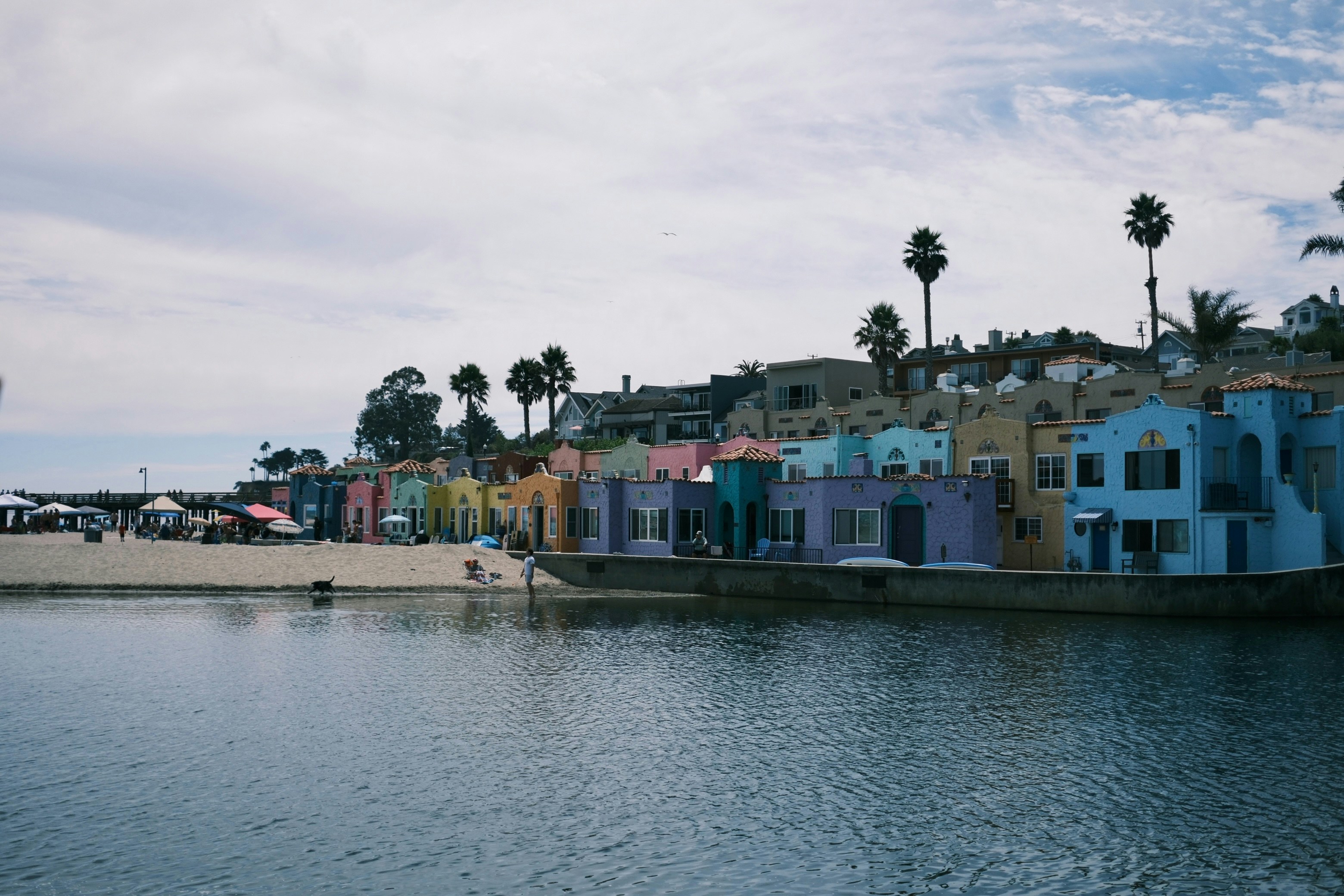 Pastel Row by the Pier: A Quiet Harbor of Colorful Seas