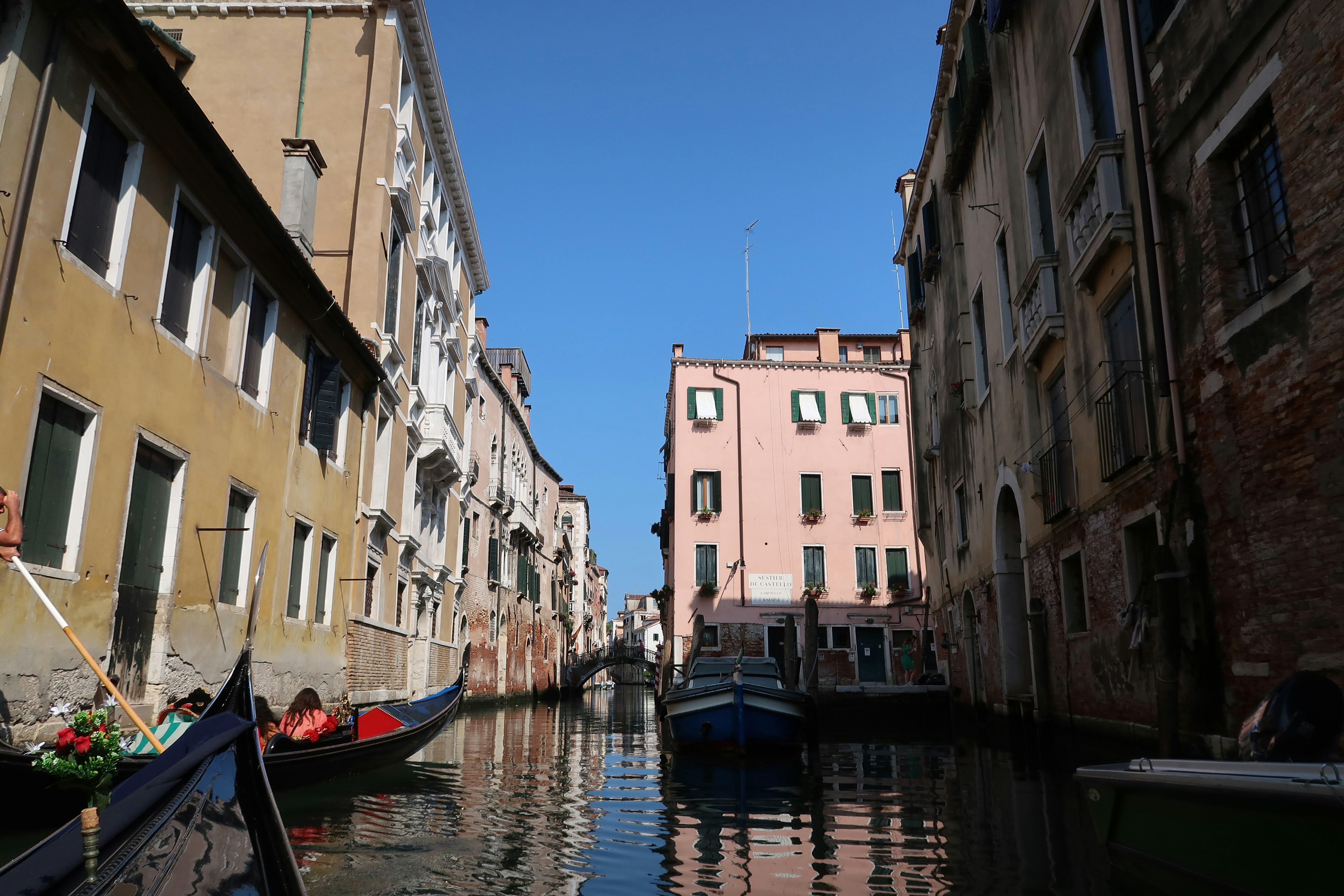 Canal Portrait: Boats and pastel facades in a Venetian afternoon