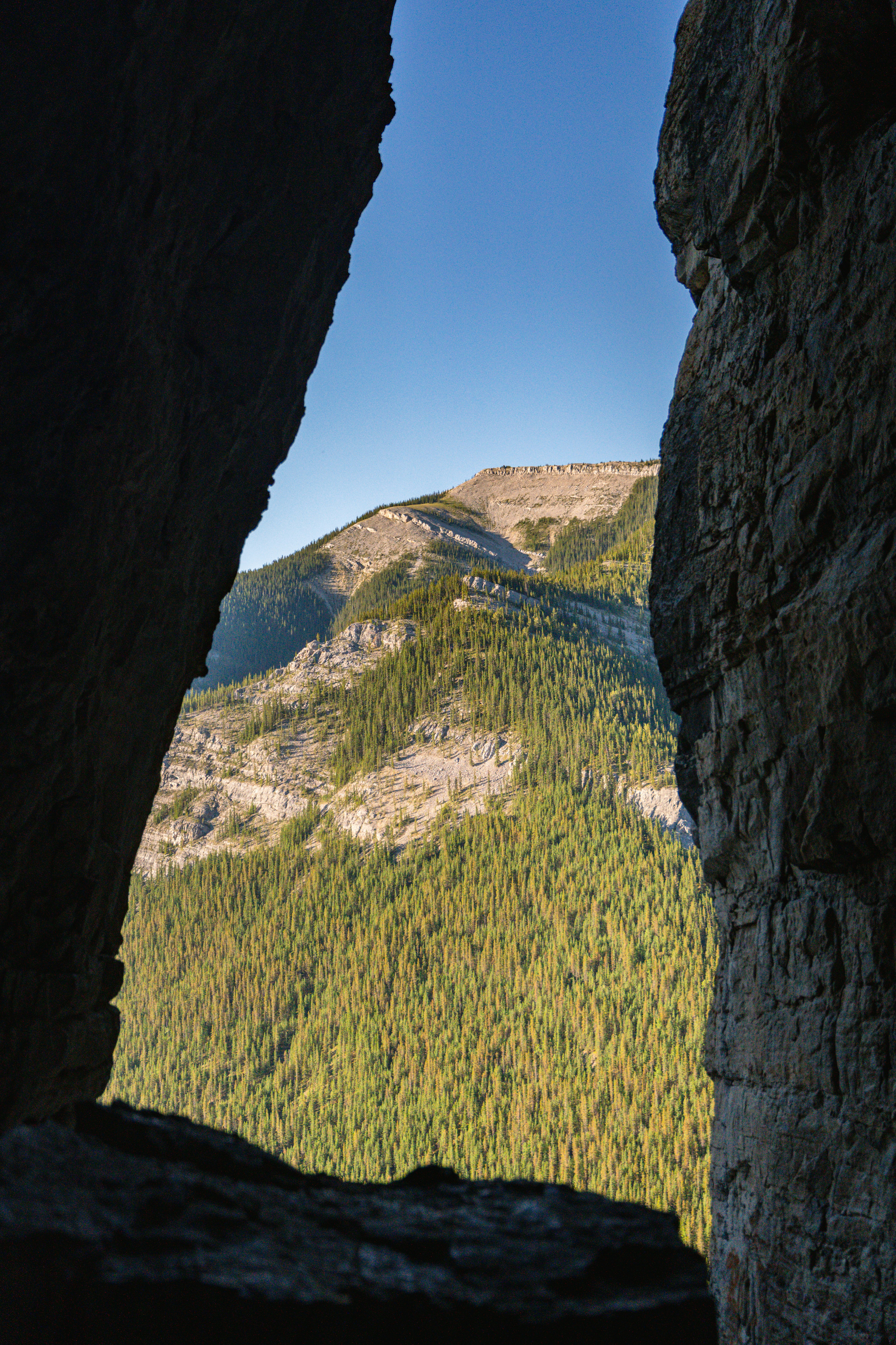 Between Rock Giants: A Sunset View Through a Narrow Gorge