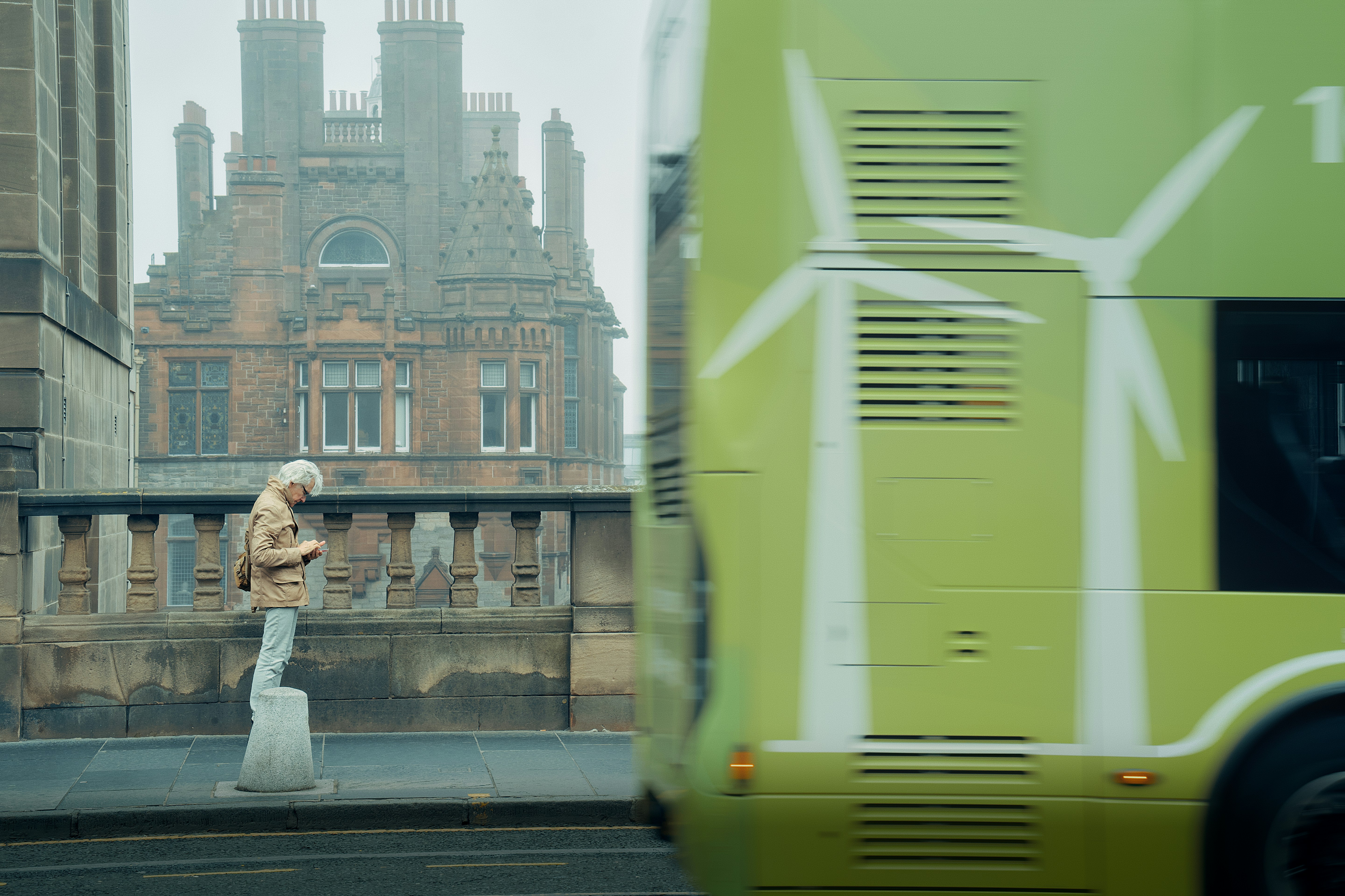 Striding Past Steel and Steam: A Man in the City Wake