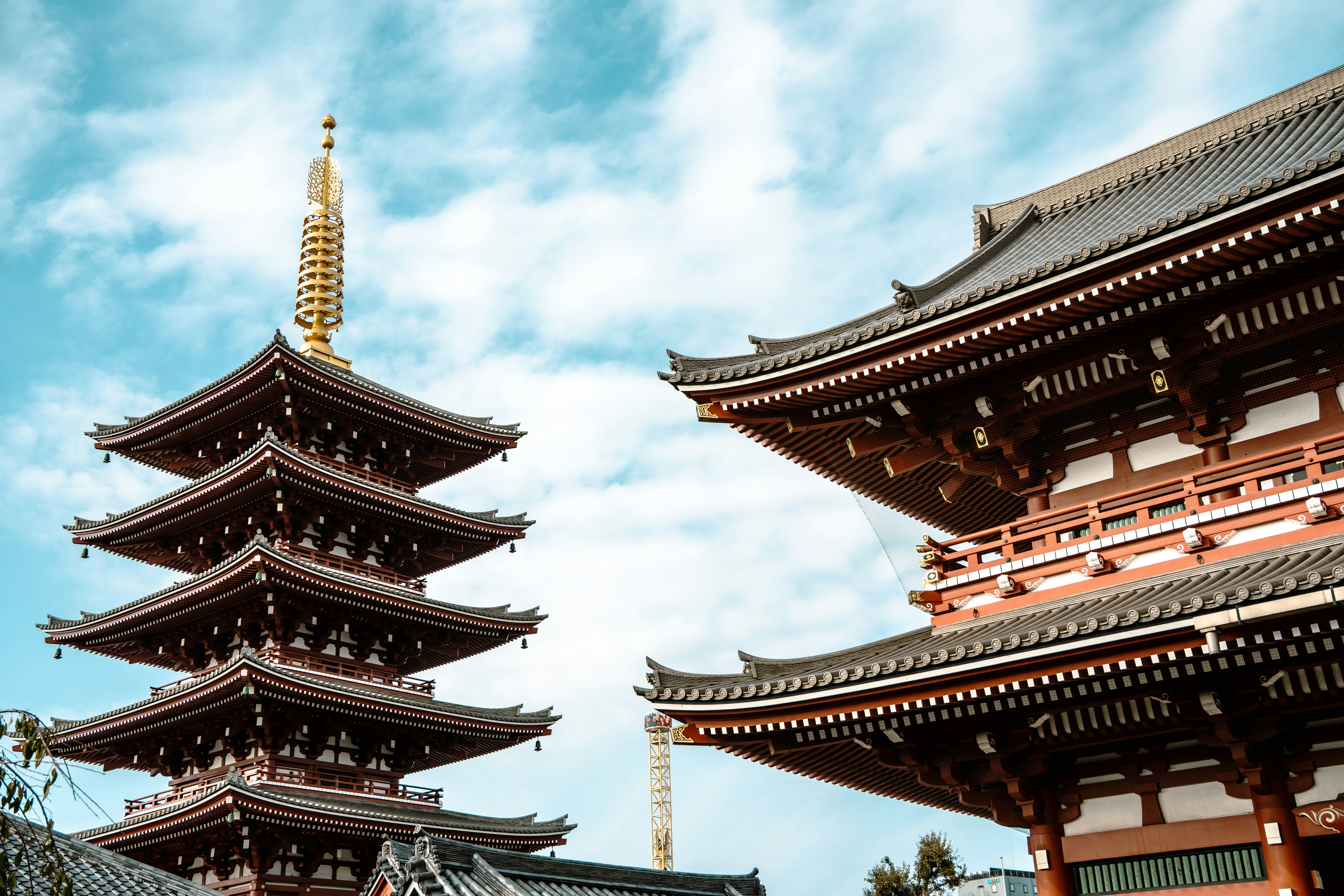 Rising Stone Lantern and Gate: A Quiet Moment in a Japanese Pagoda Complex