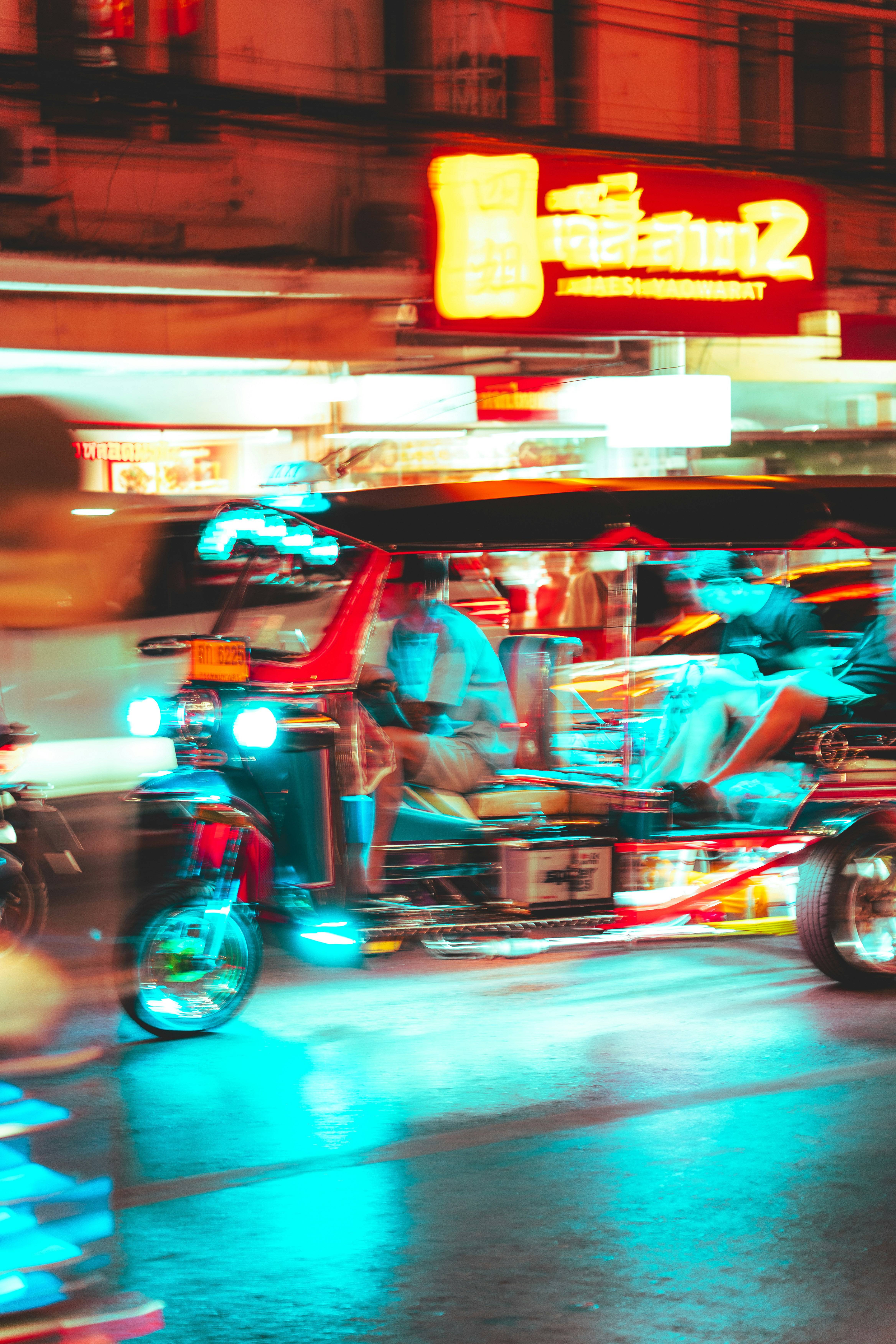 Night Pulse: Neon Rides Through a City Street
