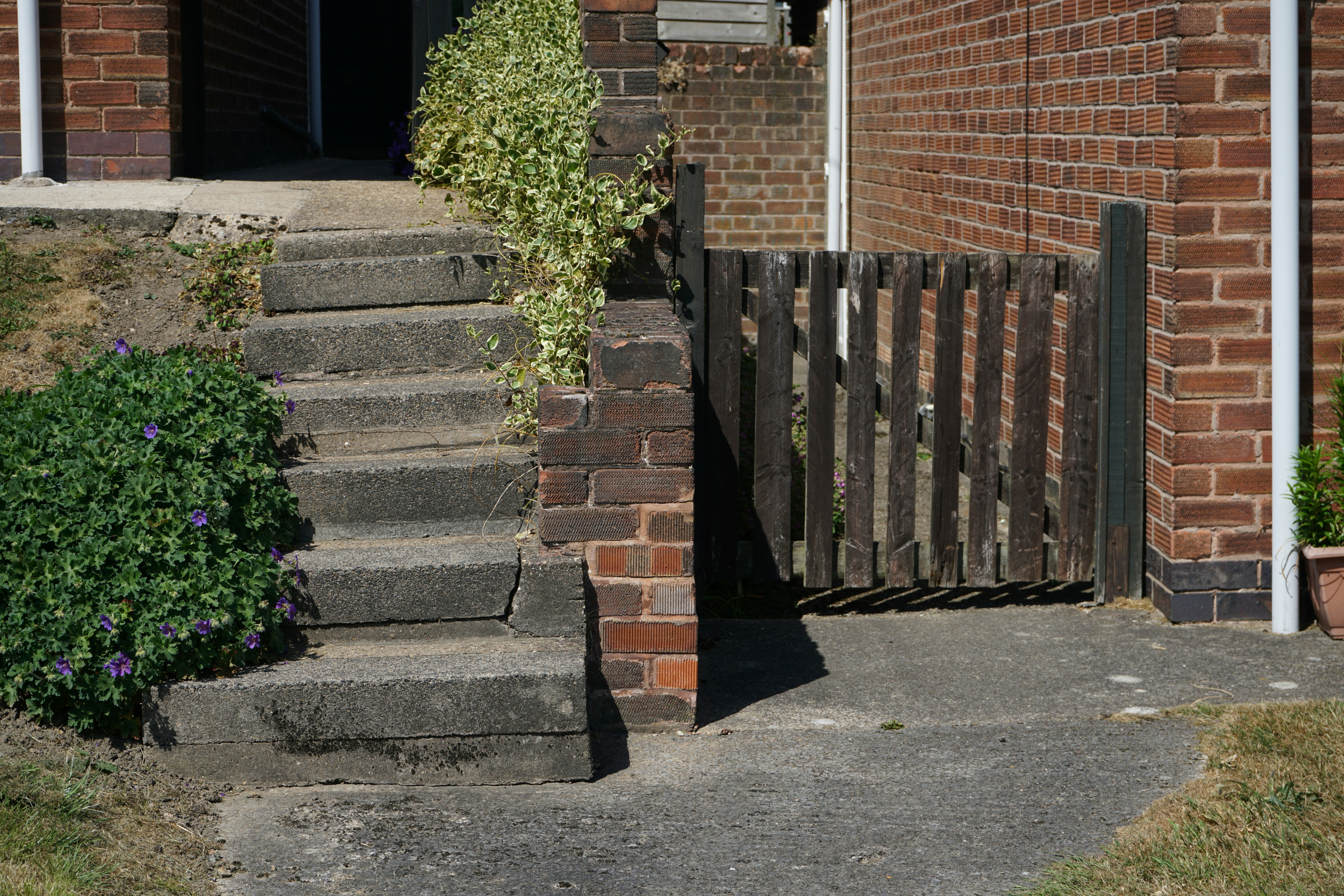 Brick Staircase to a Quiet Doorway