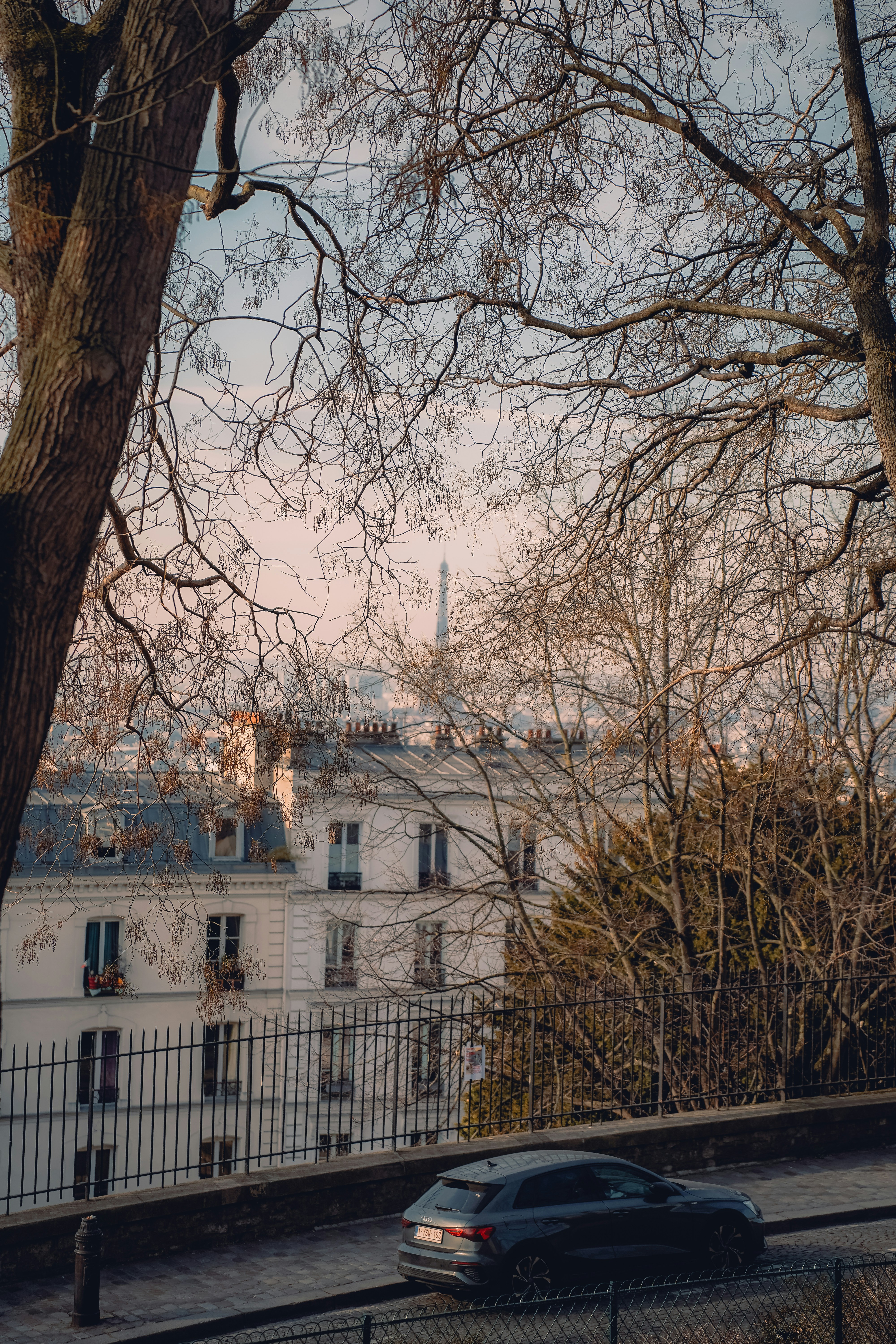 Urban Sunset Over a Quiet Terrace