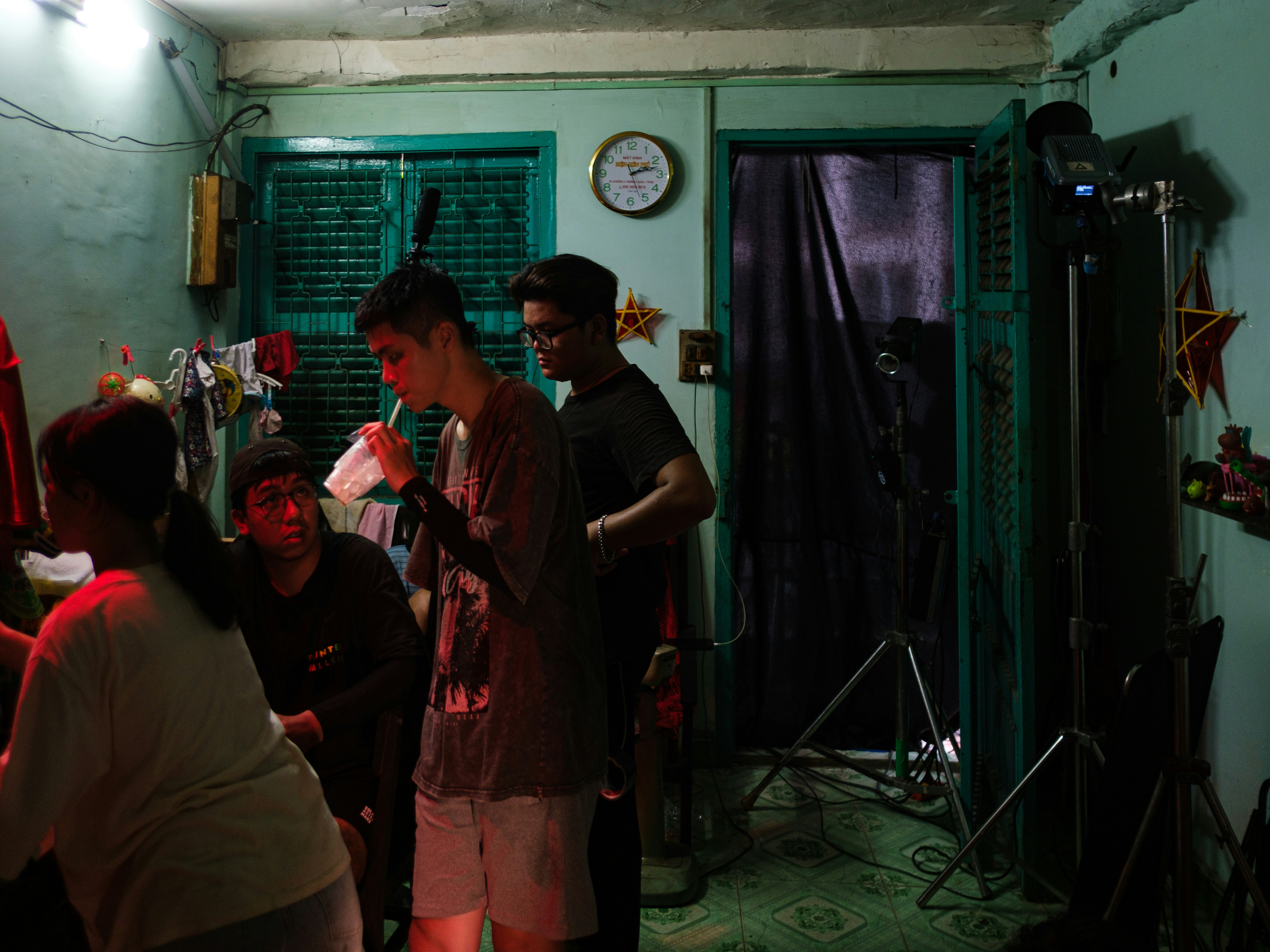Midnight Studio: Friends and Lights in a Humble Green Room
