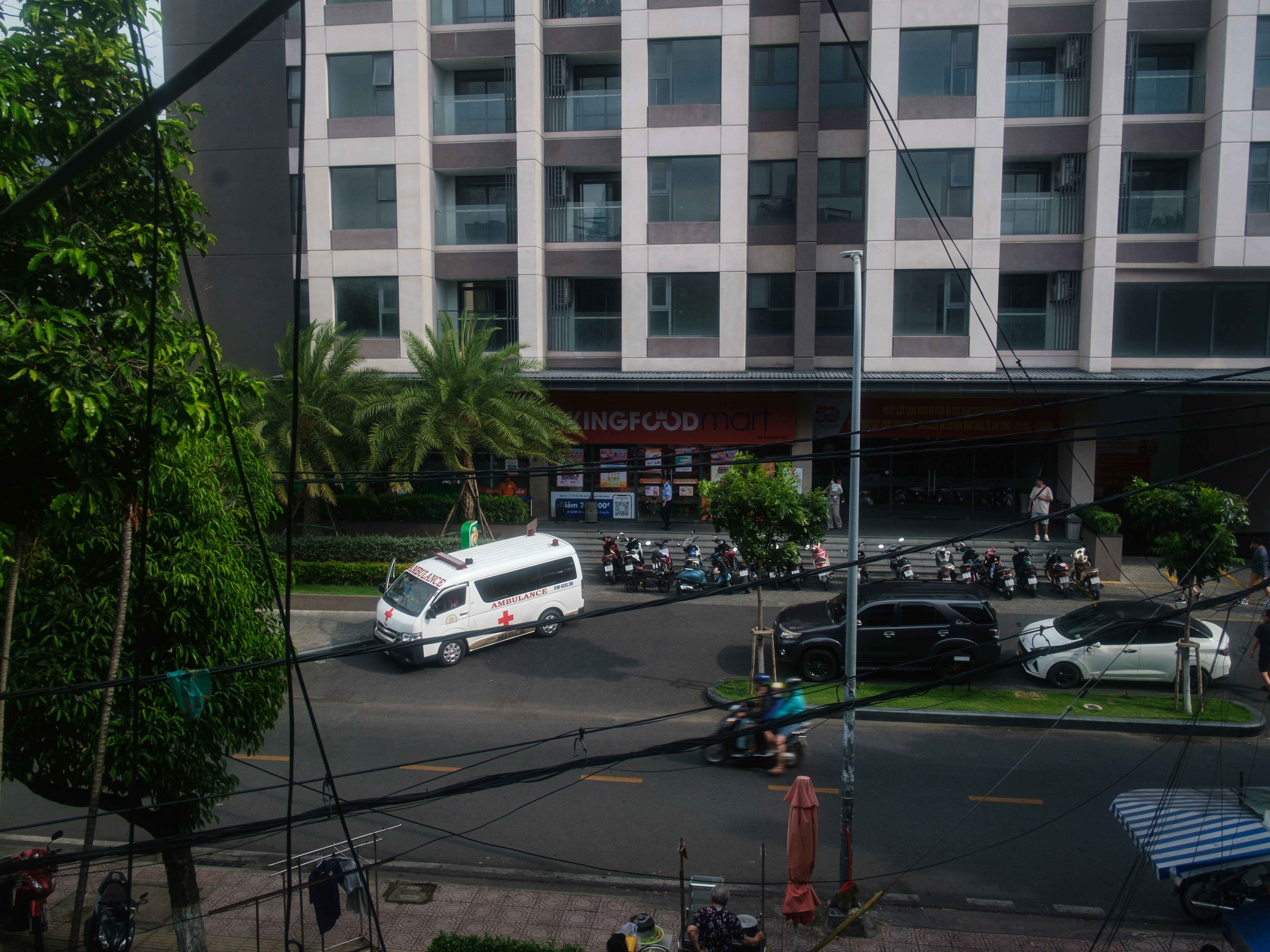 Street Corridor Under a Modern Office Block