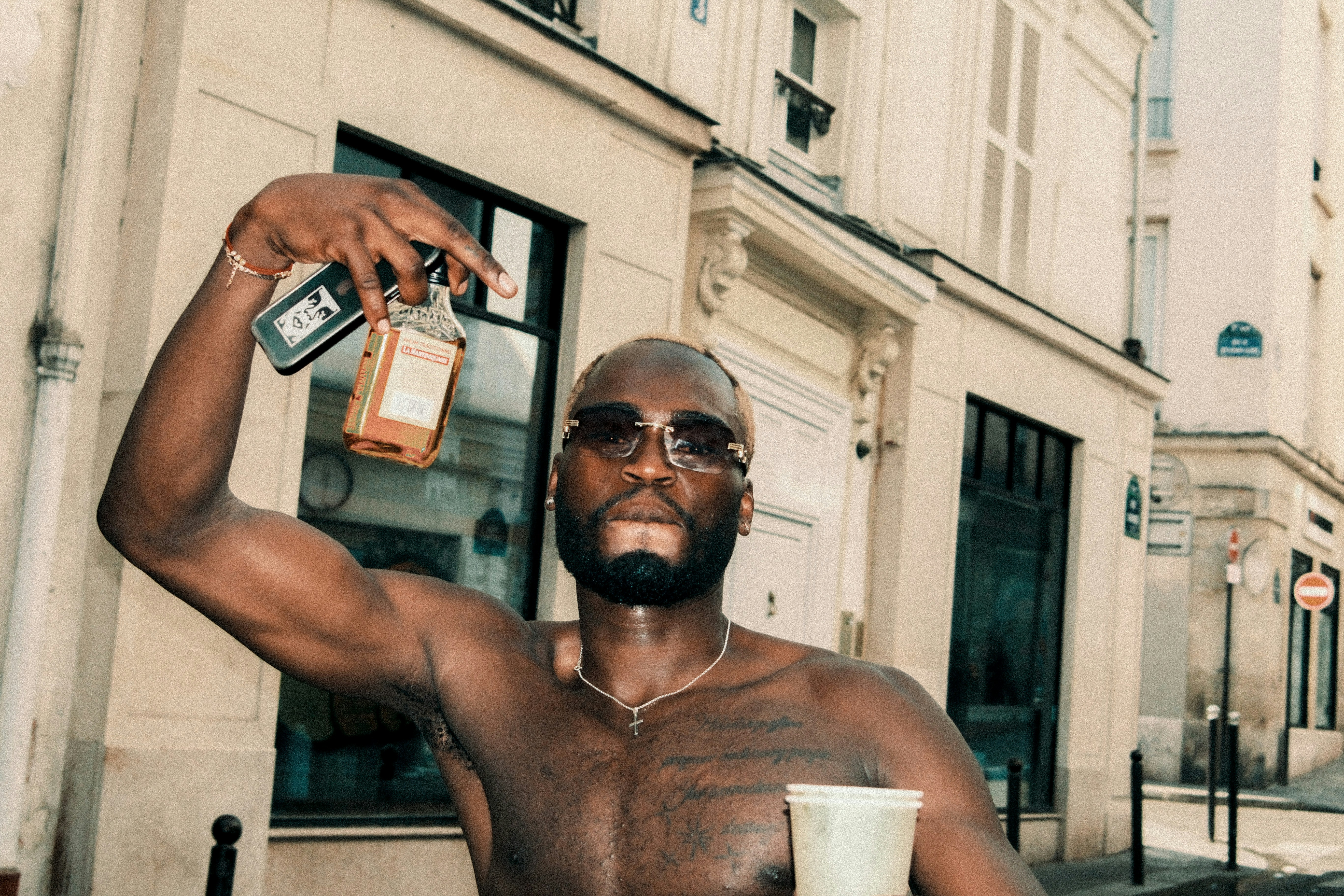 Liquor in the Lane: A Confident Moment on a Quiet Street
