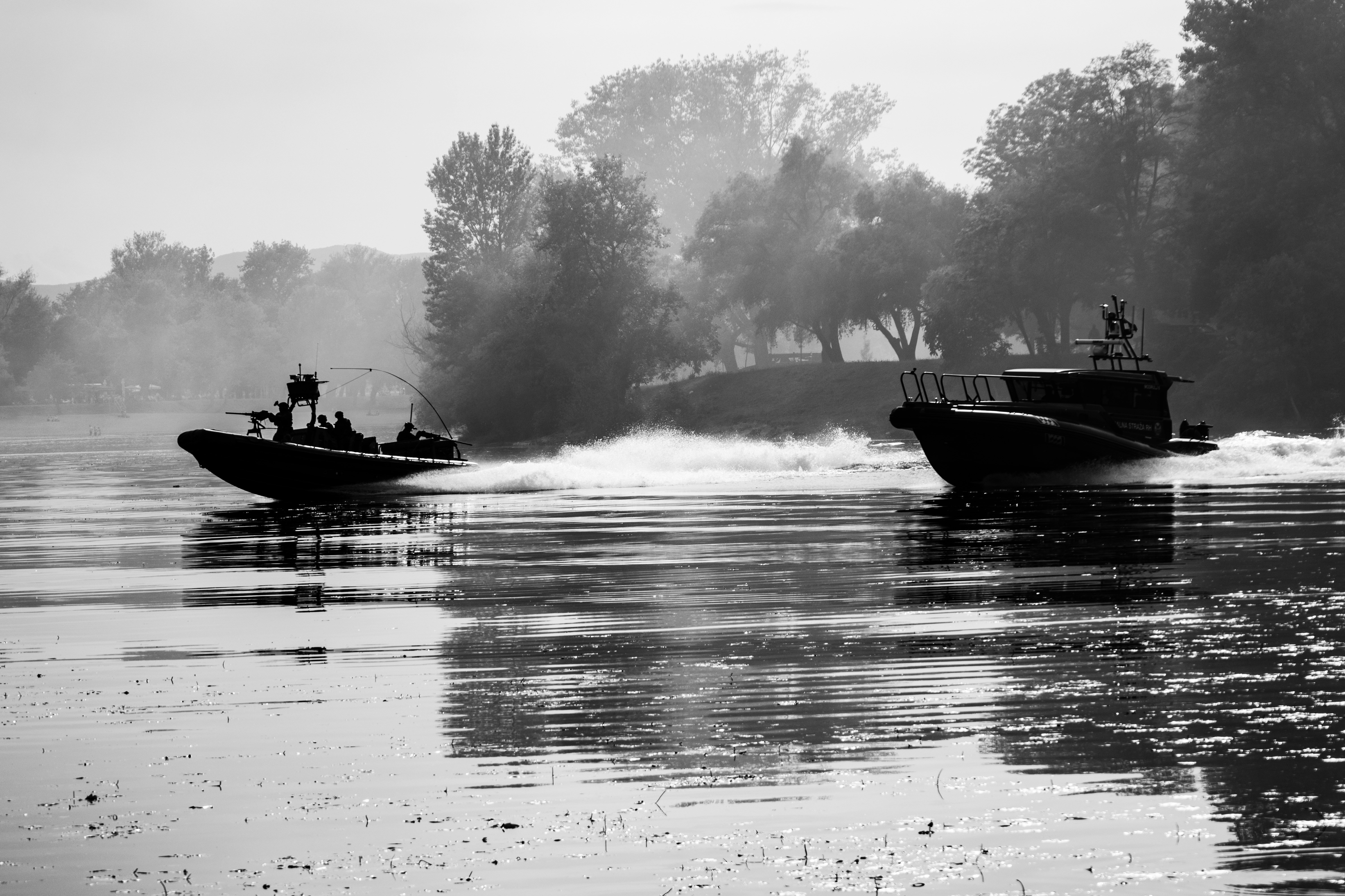 Towboats in tow: a quiet river pursuit at dusk