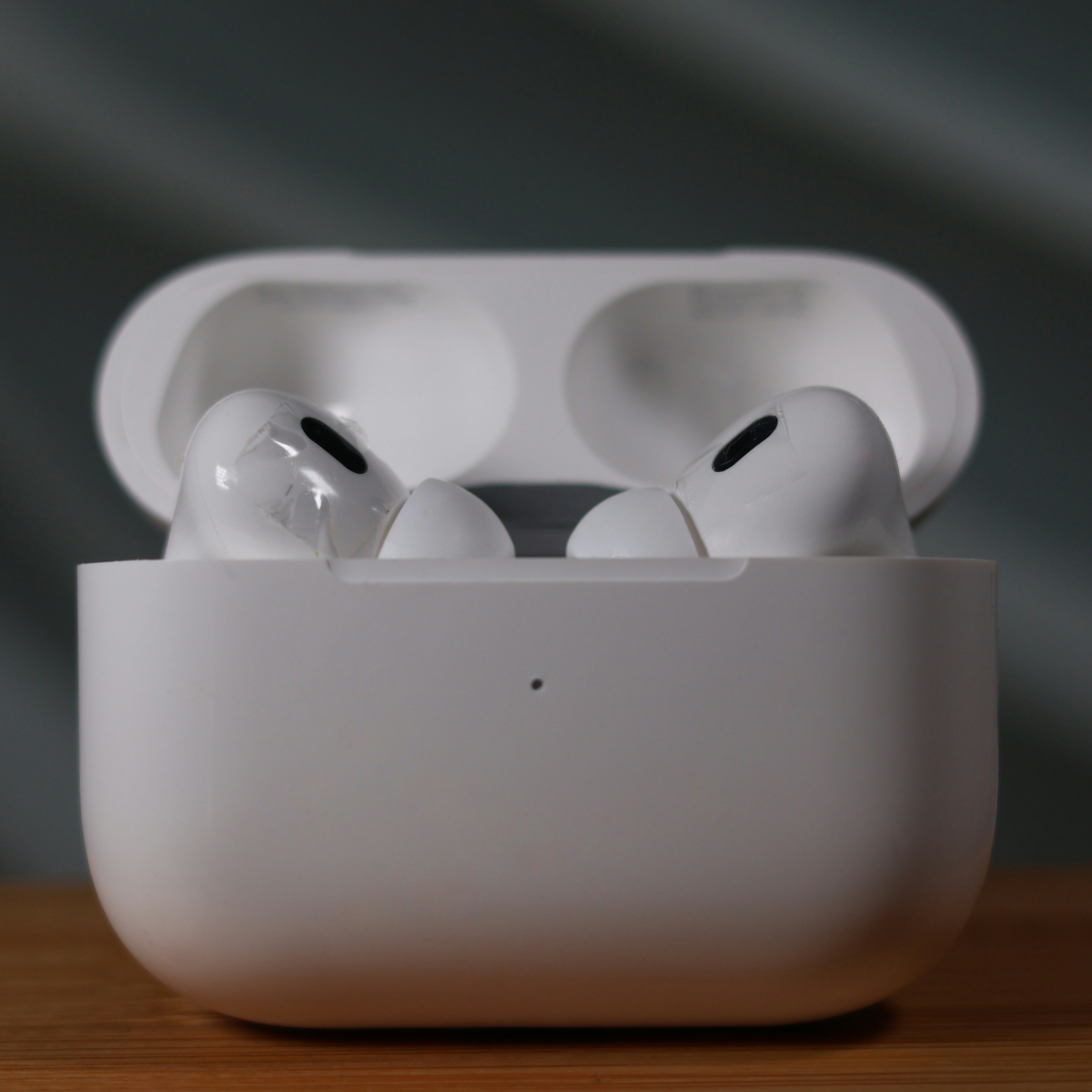 Earbuds Up Close: Airy White Case with AirPods Pro Open