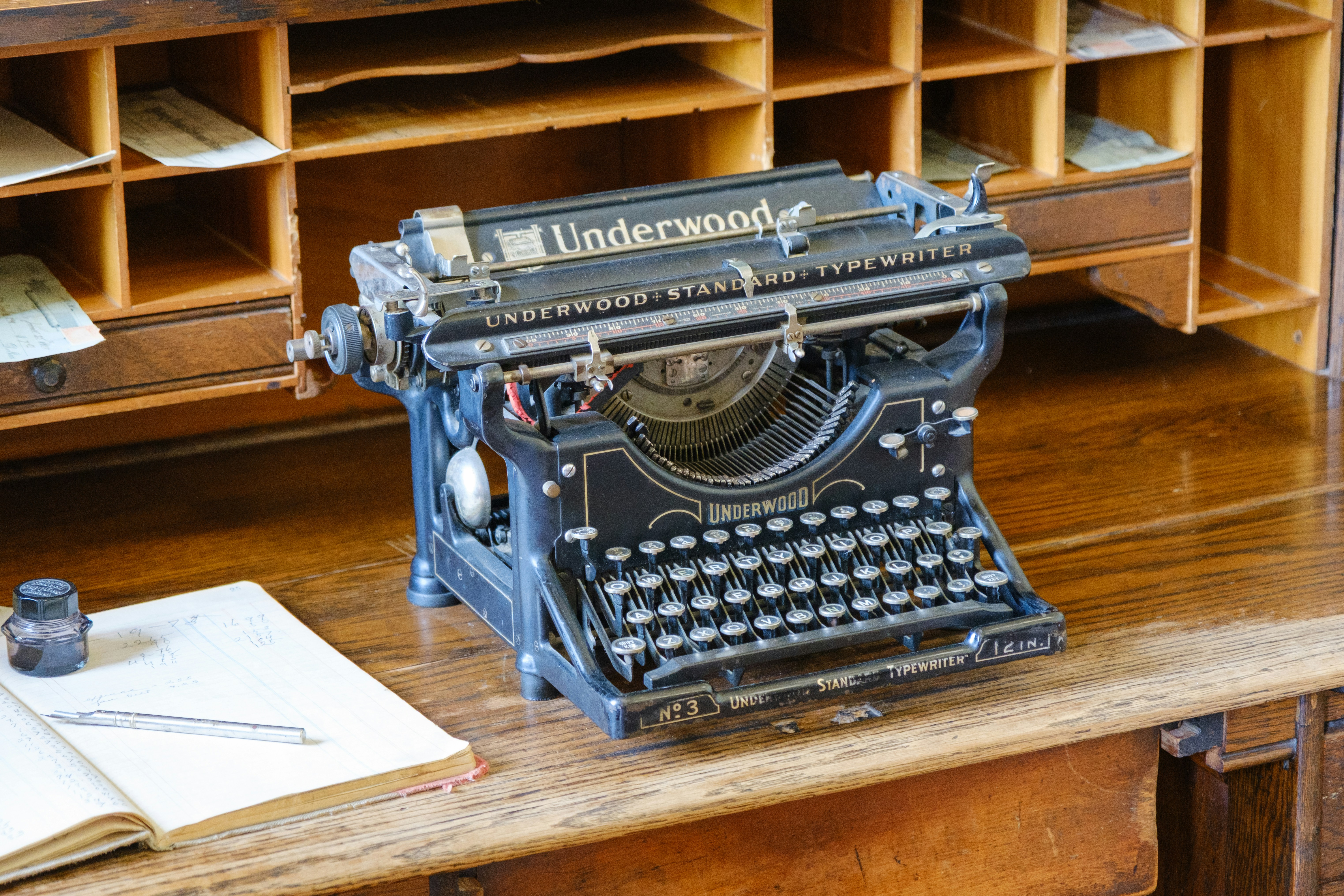 Vintage Underwood: A Symmetry of Keys on a Wooden Desk
