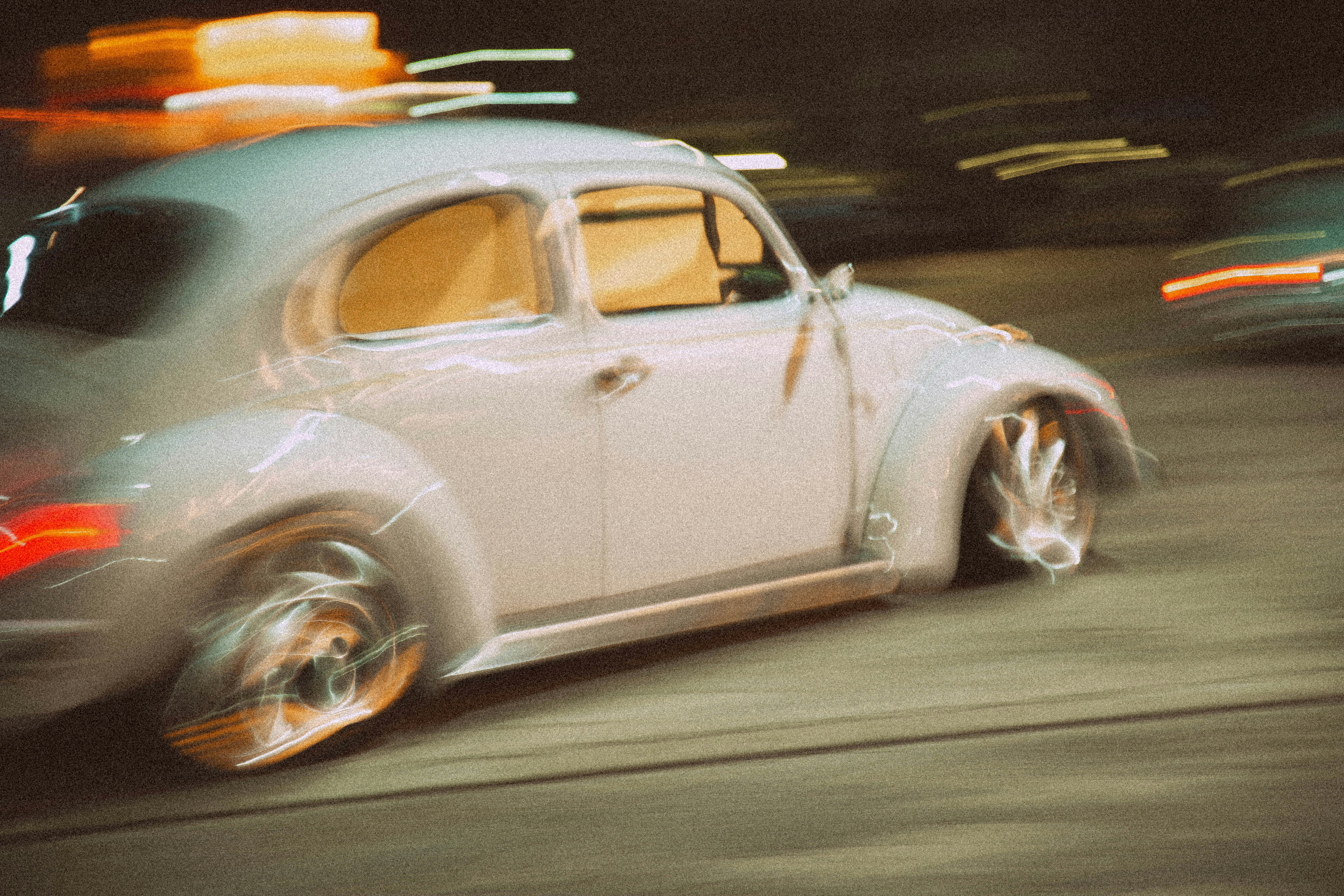 Night Run: Blurred Beetle in Motion