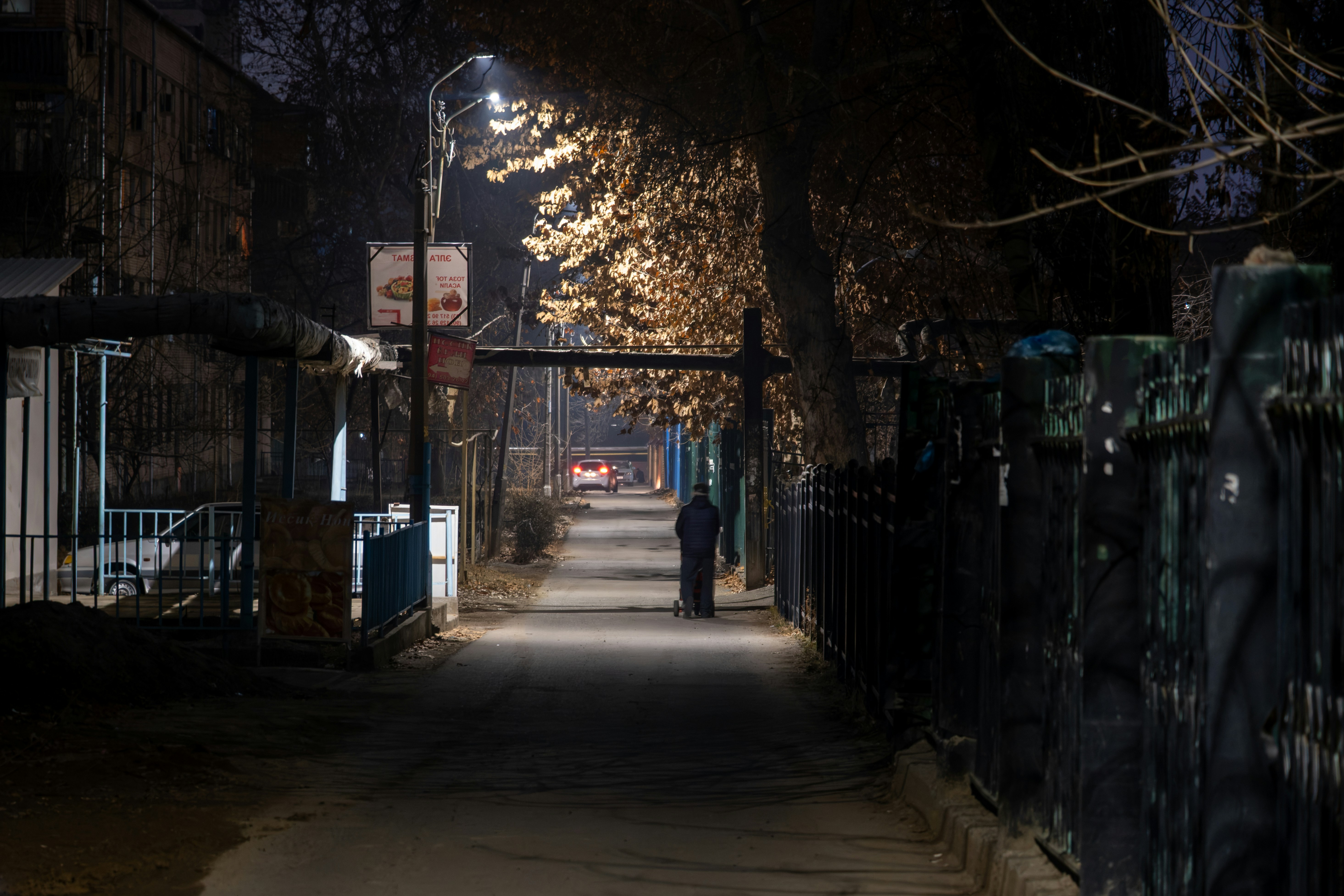 Lantern-lit Alleyway: A Quiet Walk Toward the Neon Distant