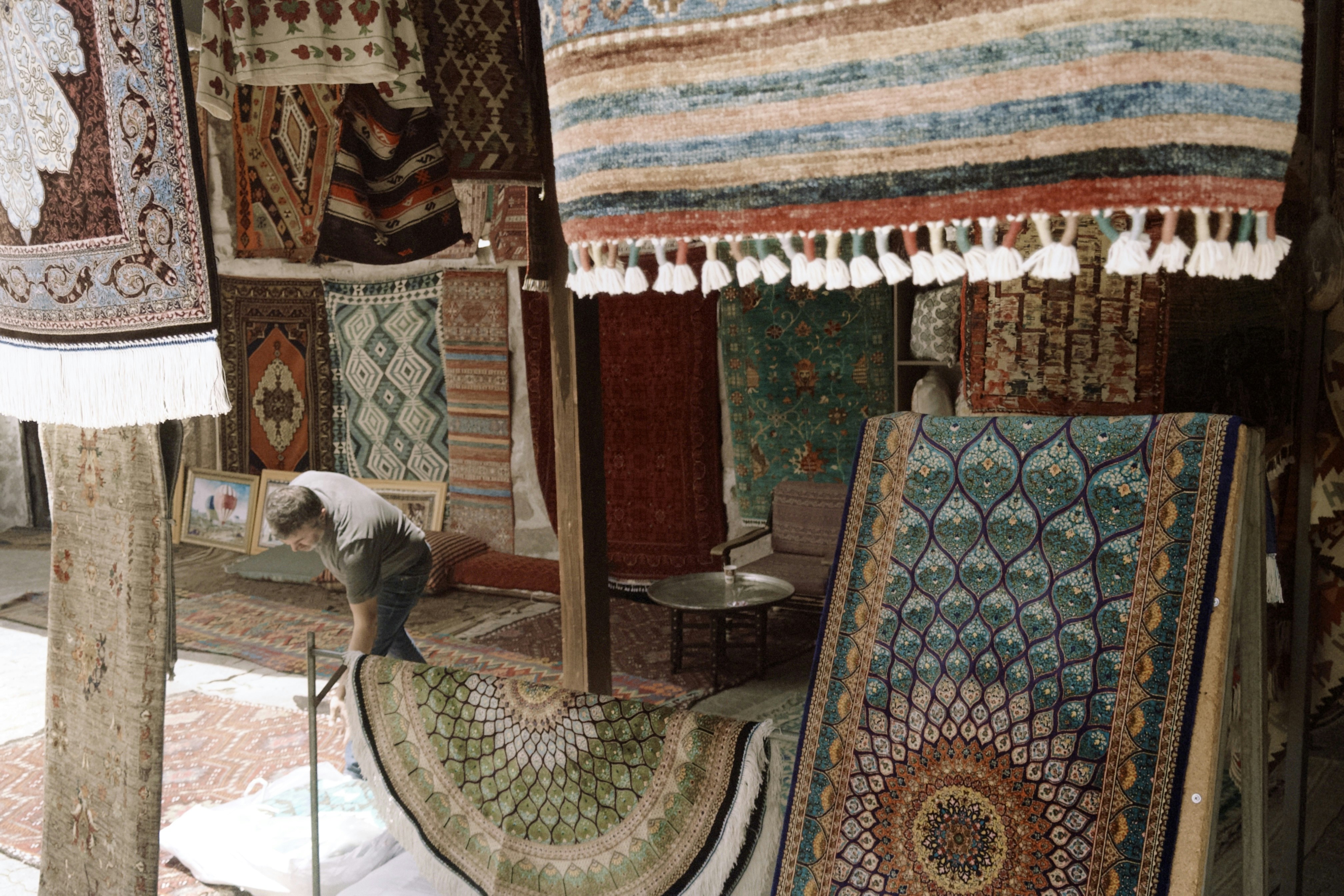 Threads of Color: A Carpet Bazaar Scene