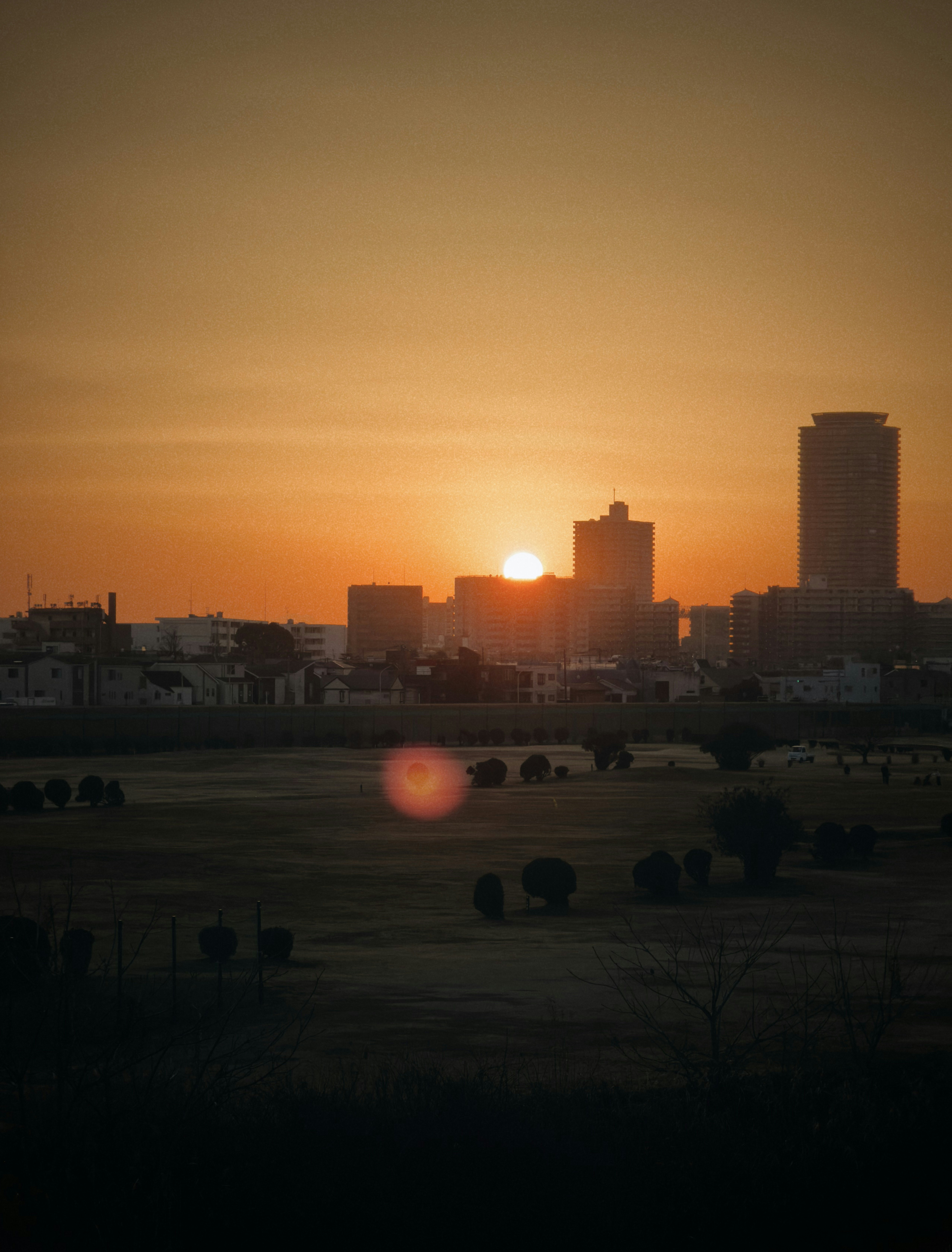 Sunset Skyline: The City Basks in Quiet Ember
