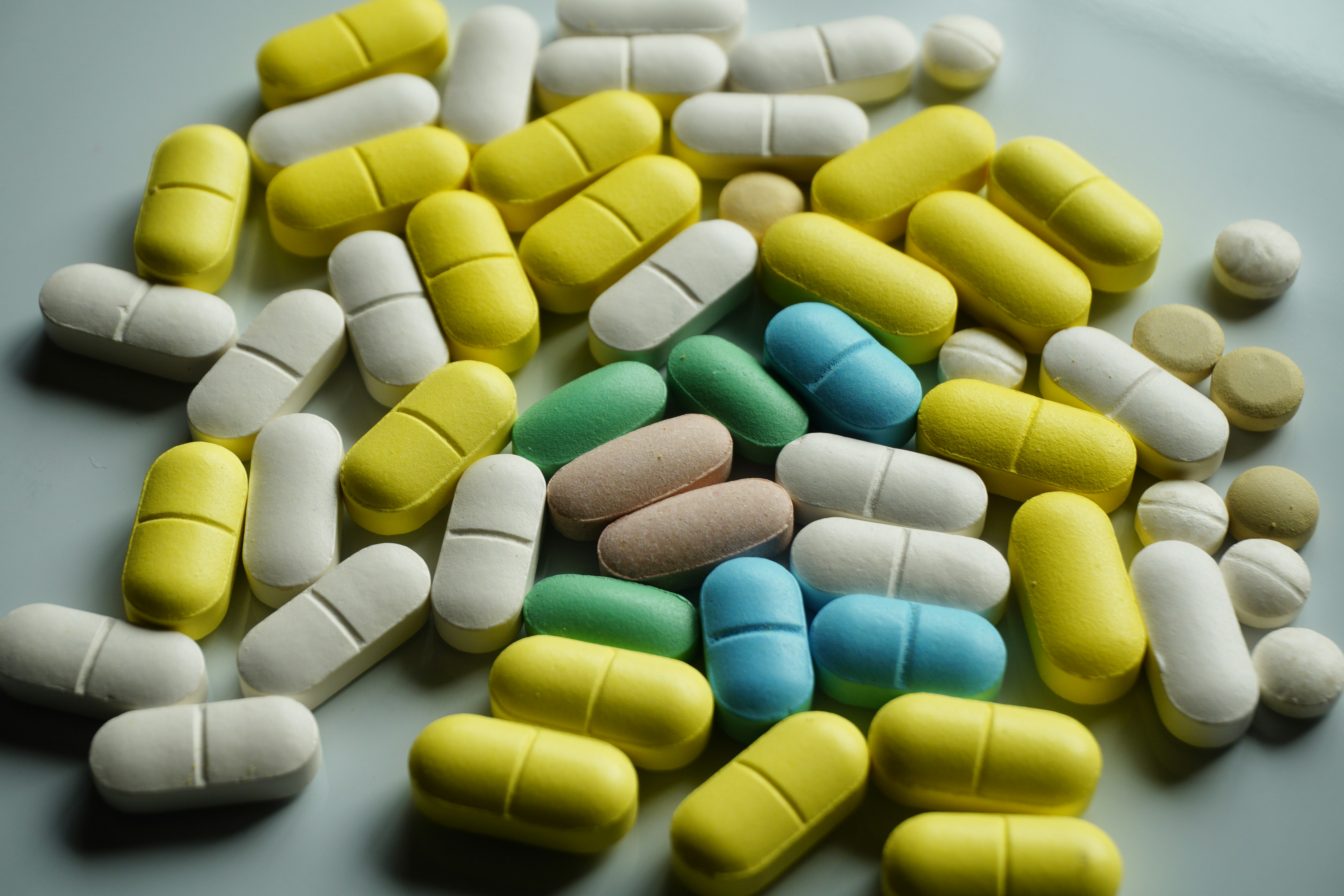 Colorful Capsule Mosaic: A Close-Up of Everyday Pills