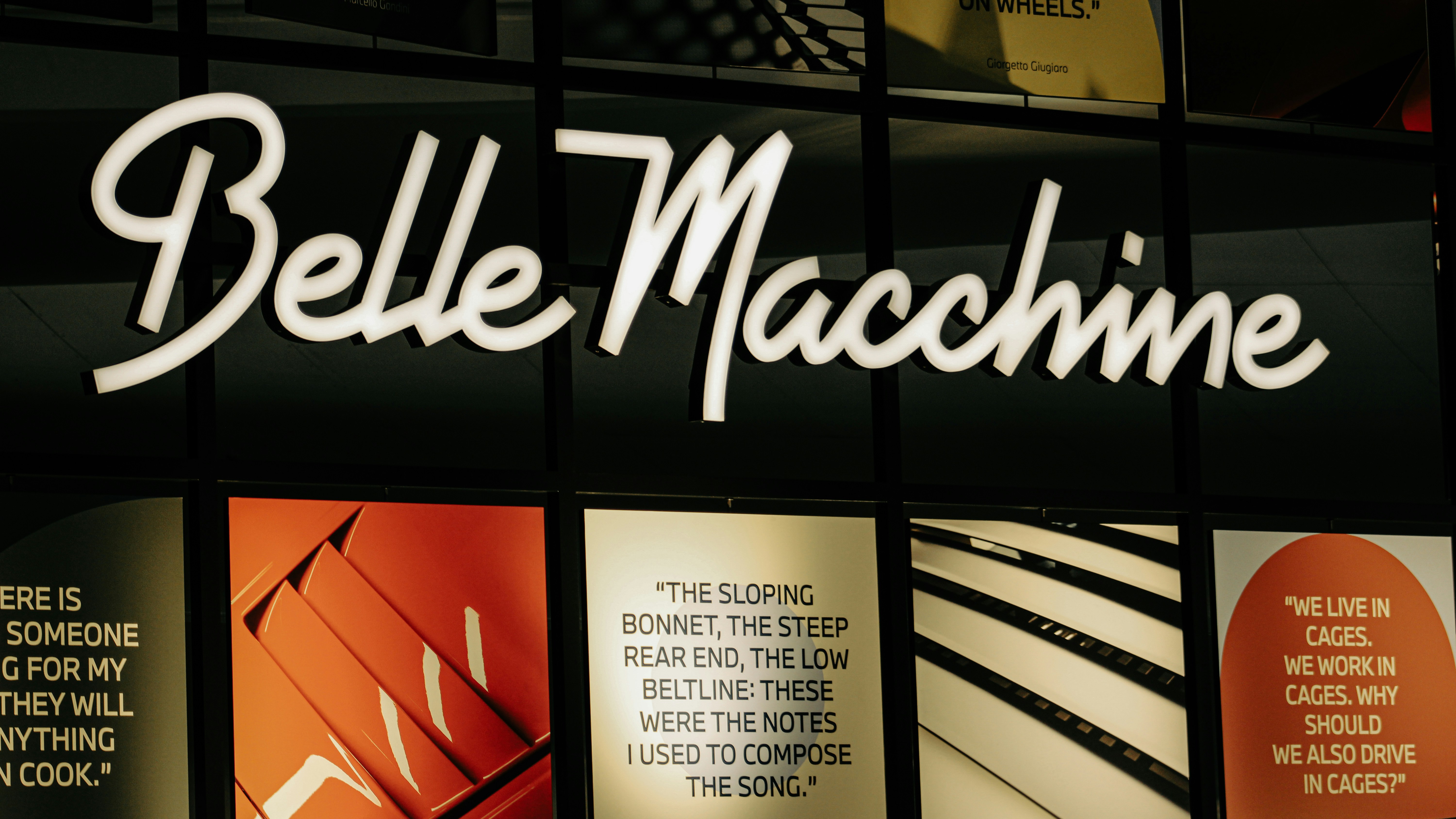 Bella Machime Neon Script Skimming Across a Window Display
