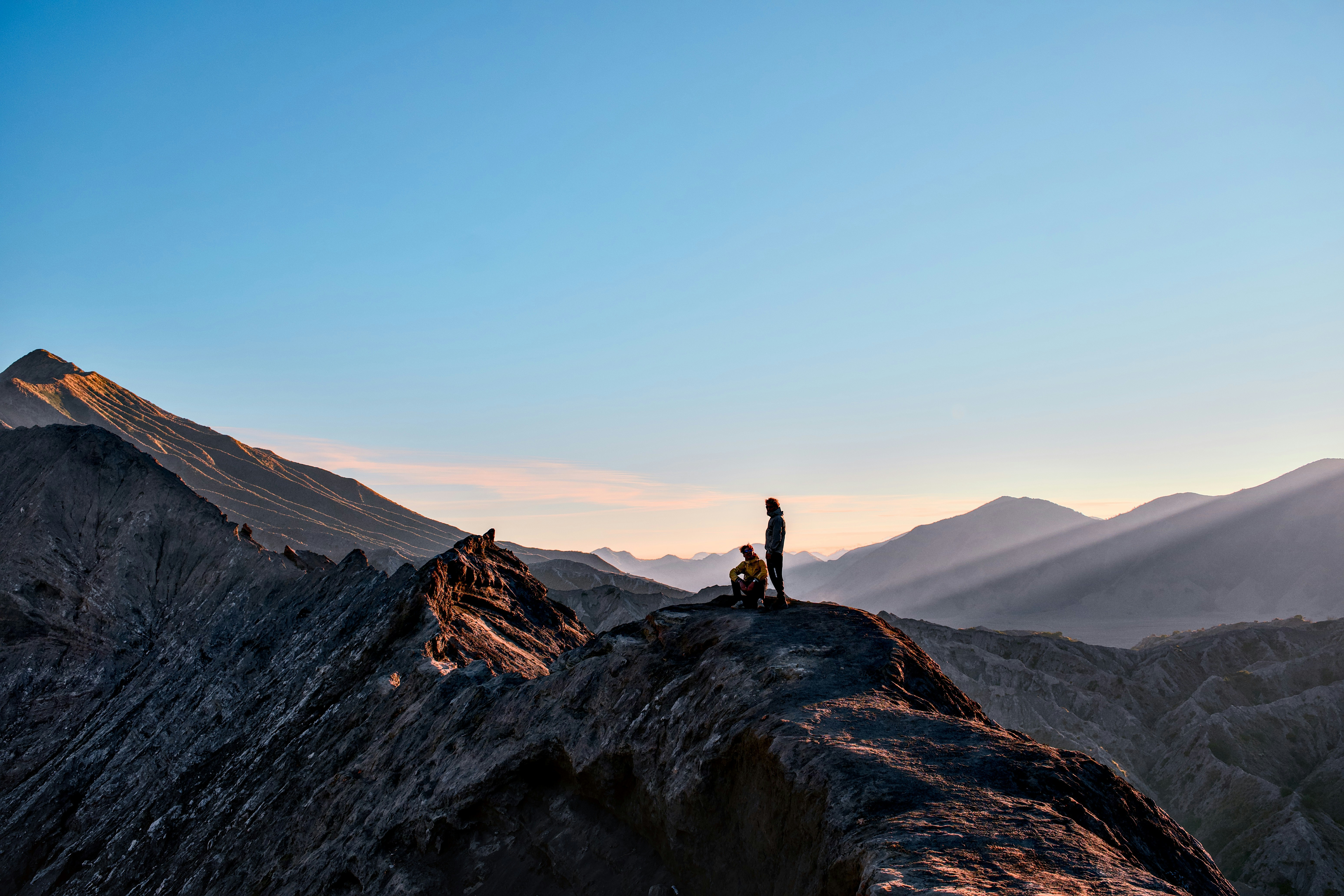 A Solitary Climber at the Sunset Crest