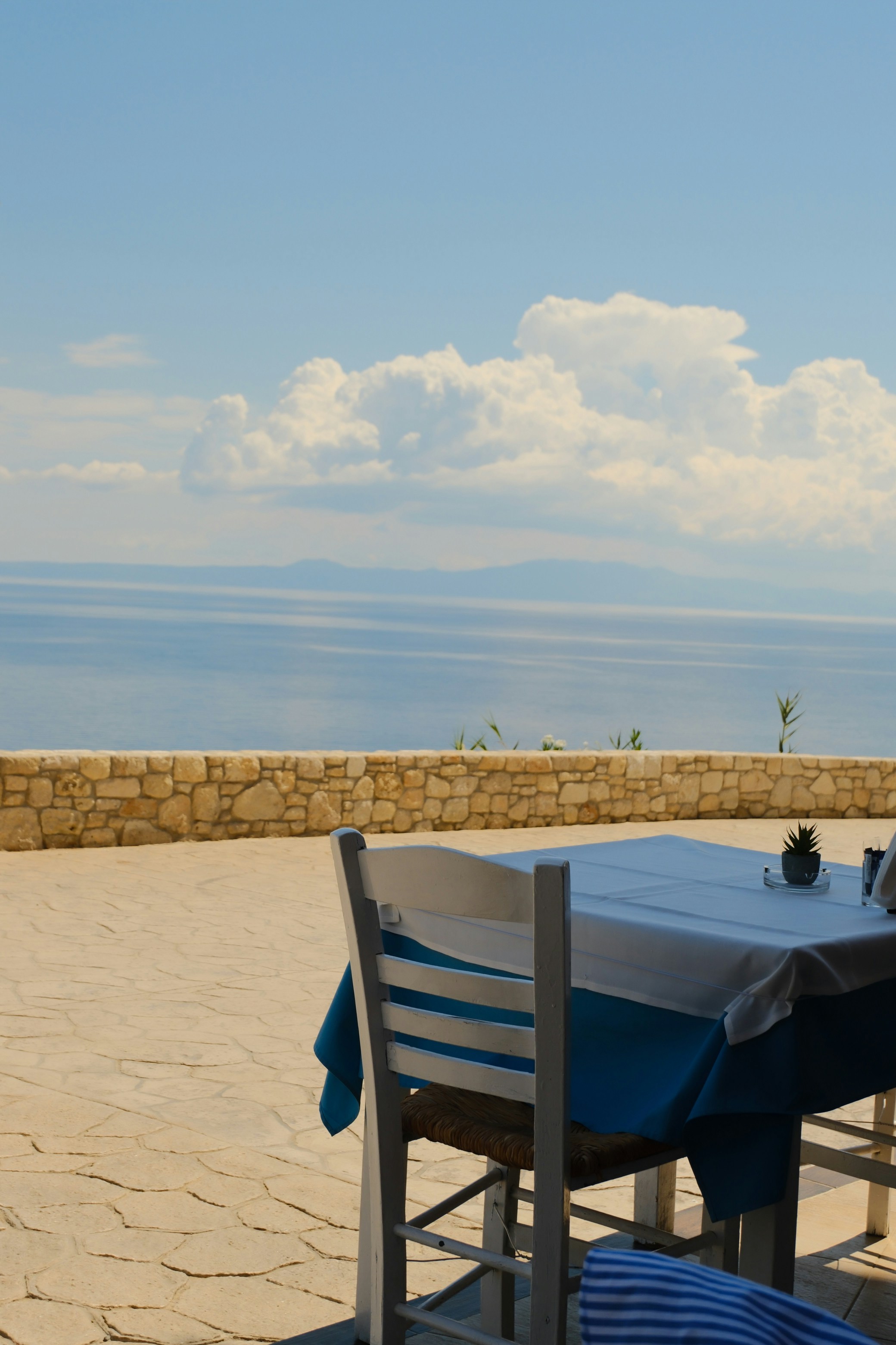 Sea-View Table under a Coastal Sky