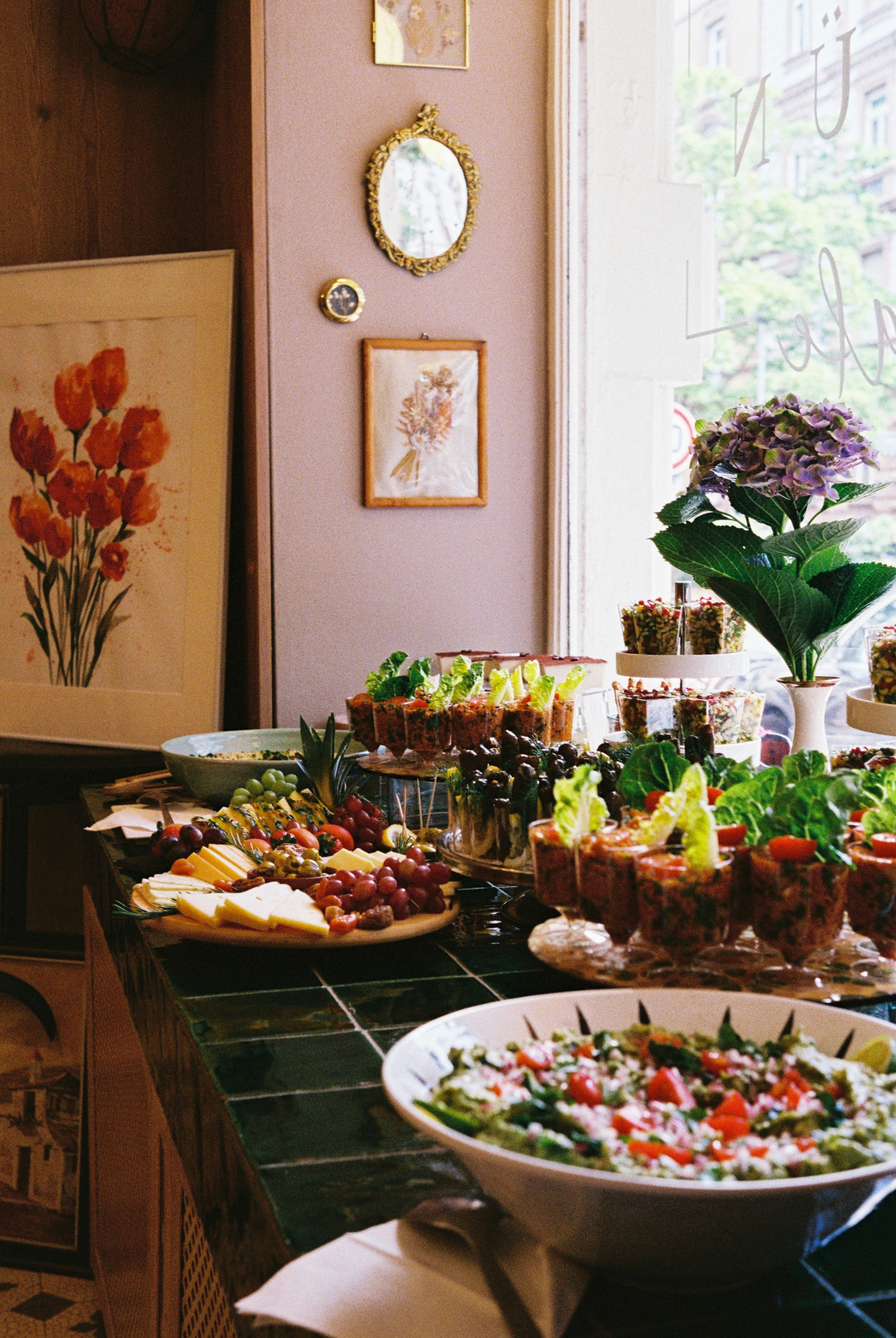 Lavish Hors d'Oeuvres Parade on a Rustic Marble Counter