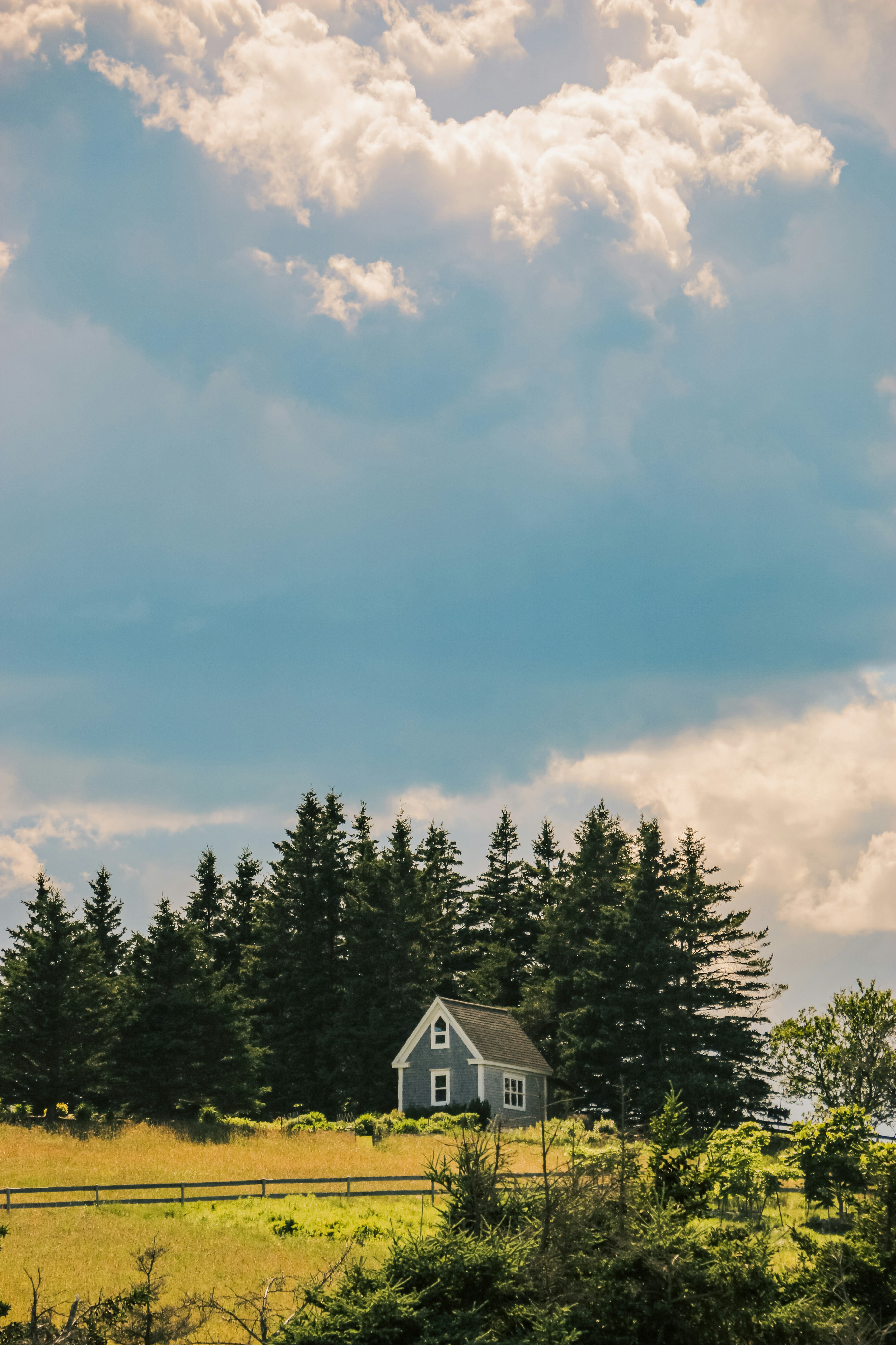 Solitary Cottage Beneath a Wide Sky