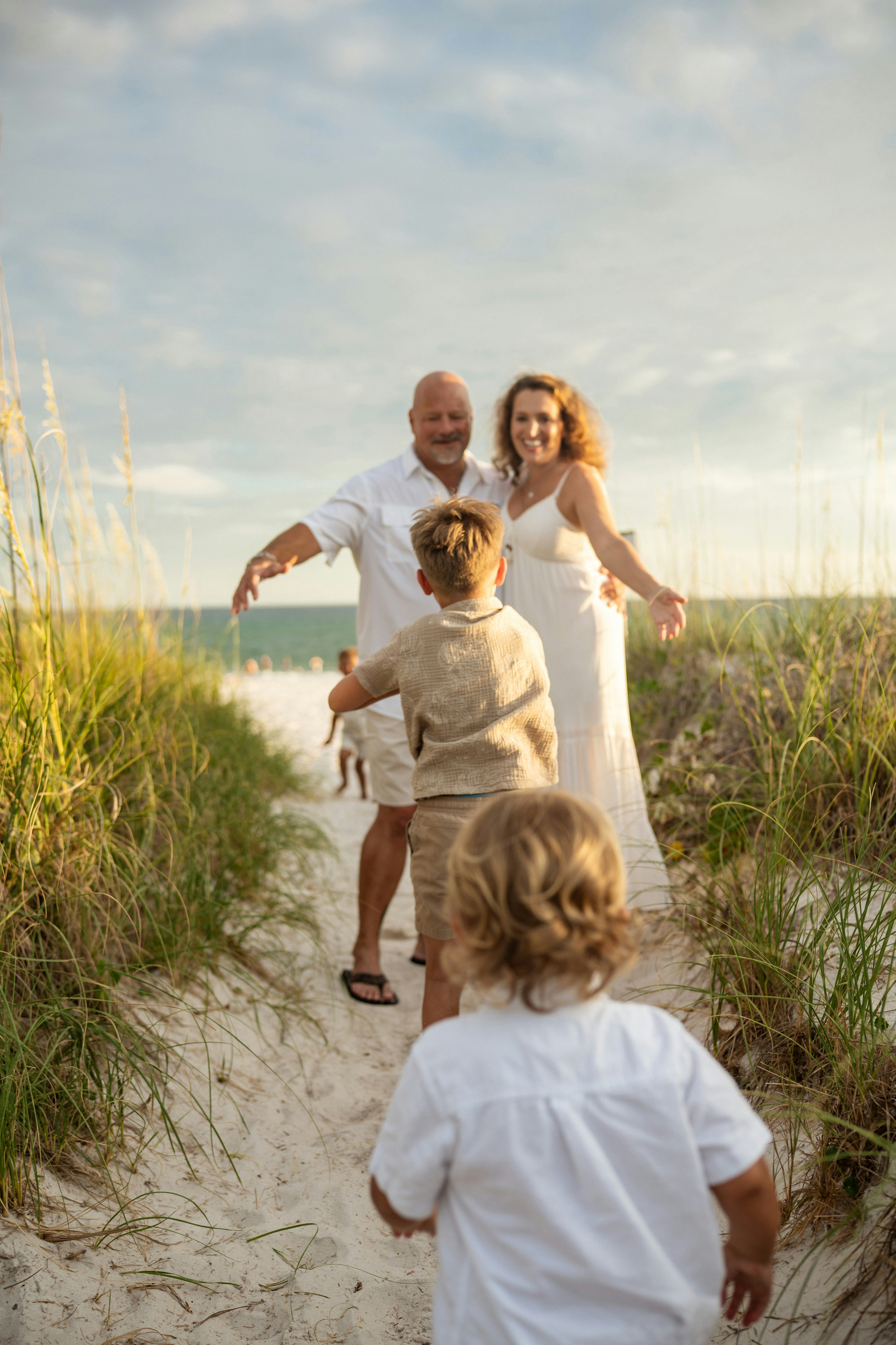 Family On The Path: A Beachside Welcome
