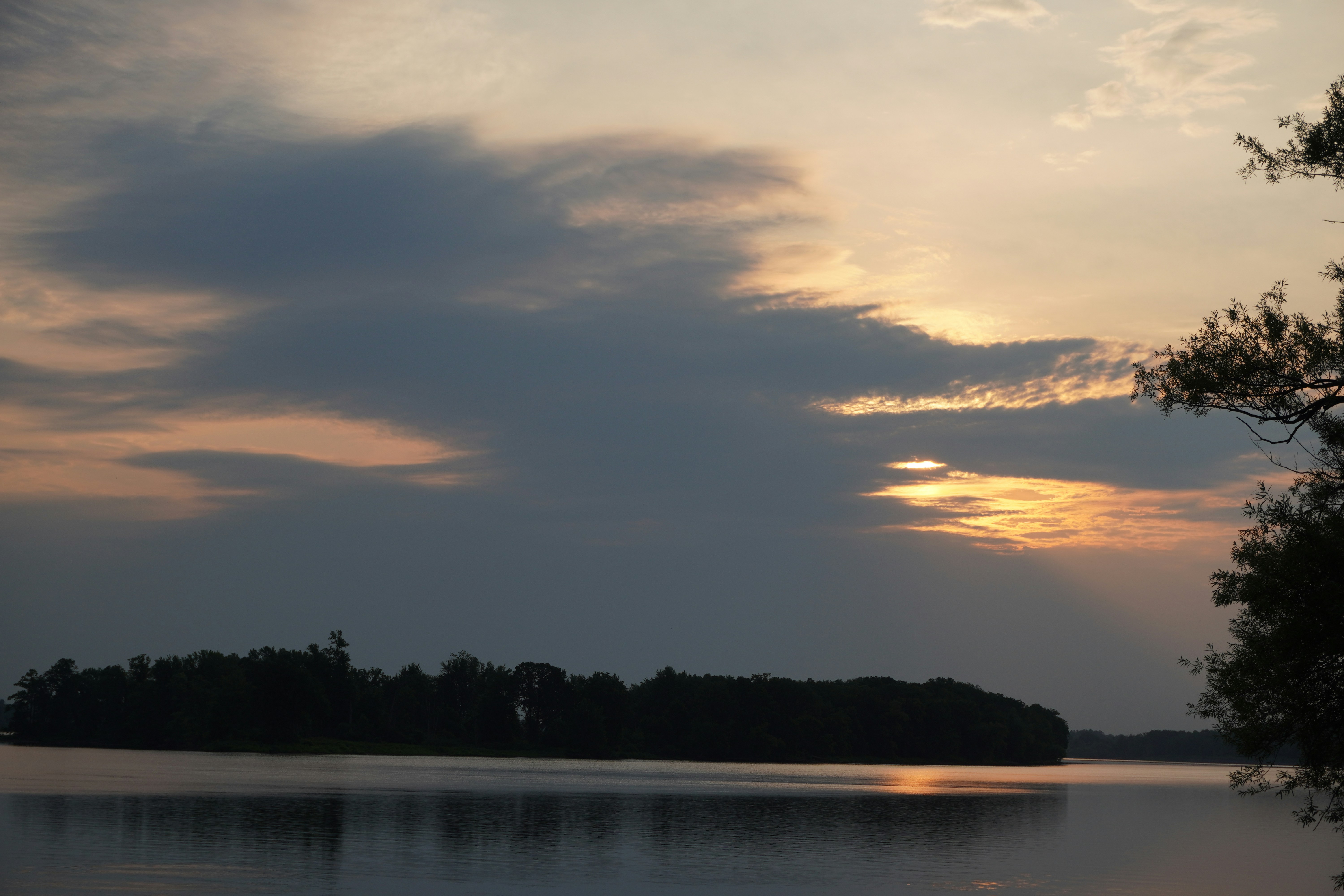 Sunset Veil over a Quiet Lake
