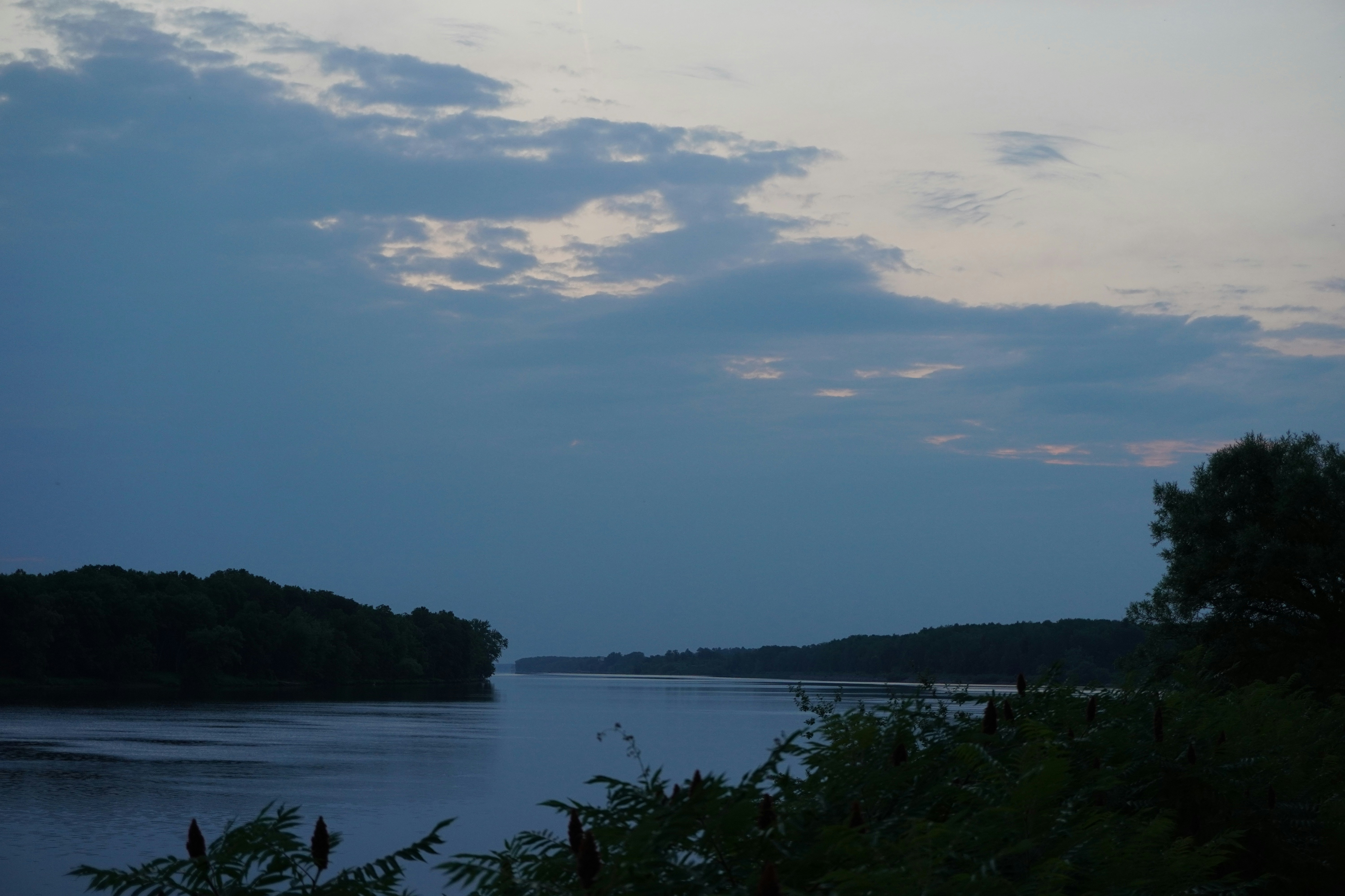 Dusk Over the Quiet Bend: River Reach at Twilight