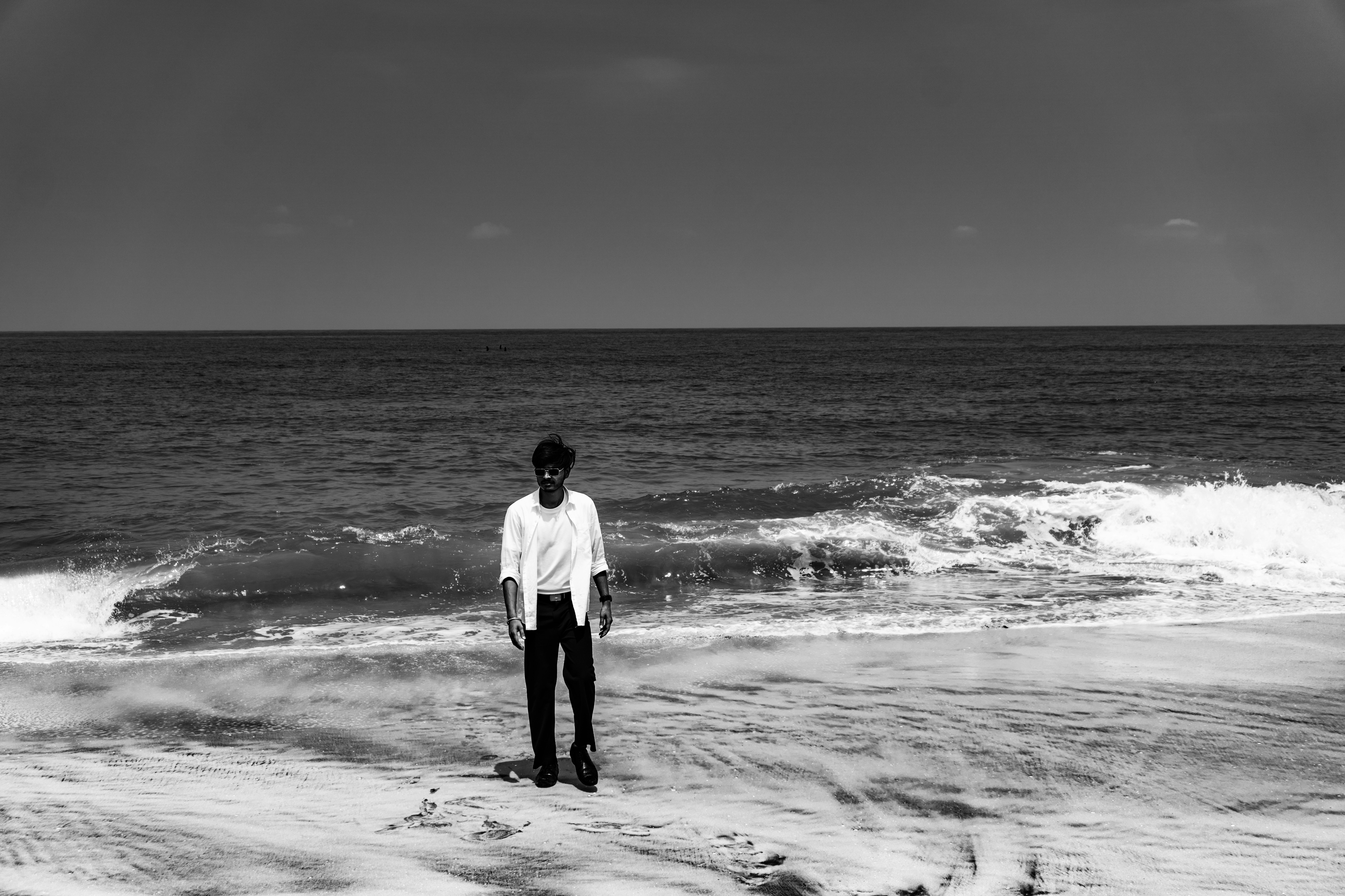 Lonely Figure at the Tidal Line