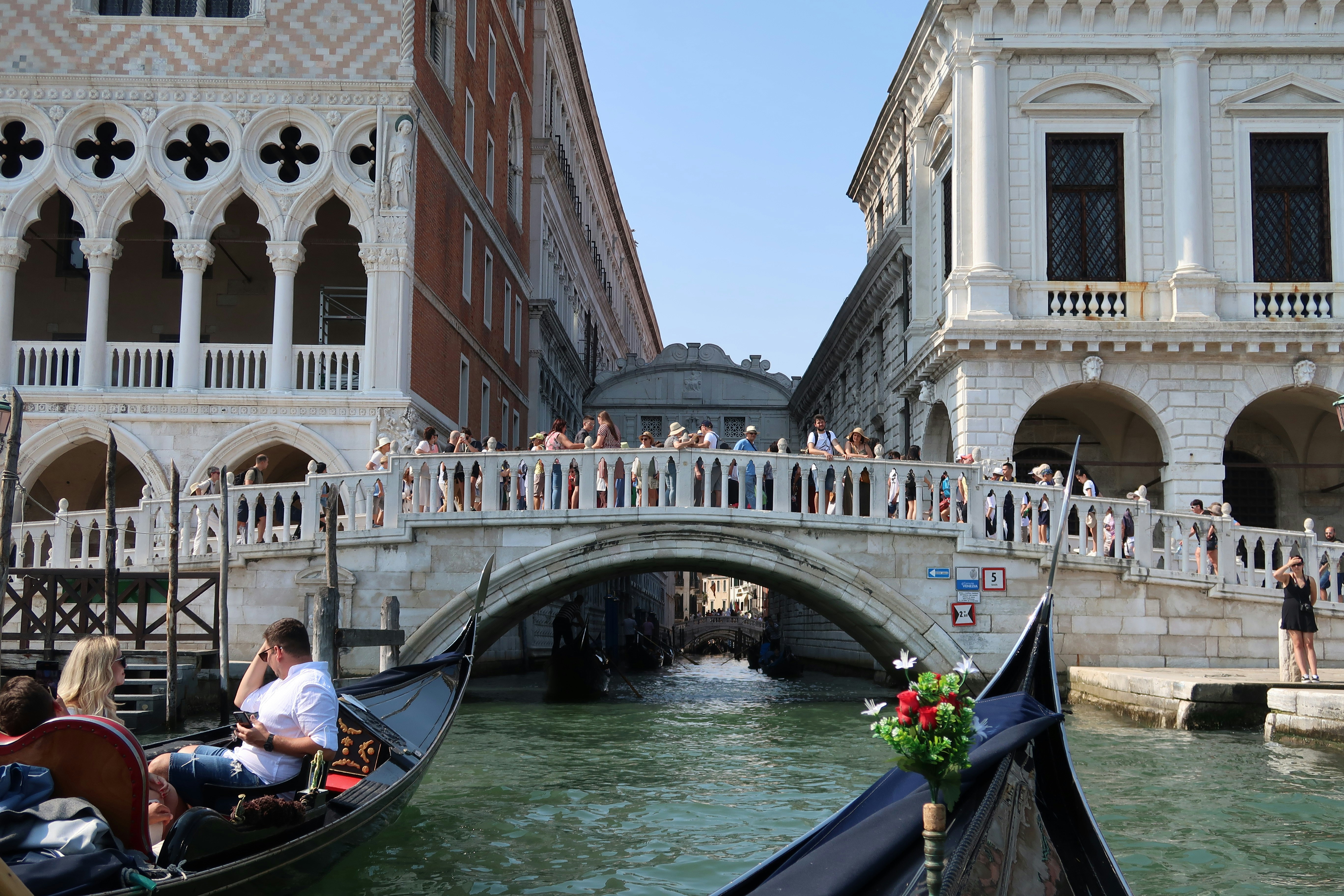 Whispers of the Grand Canal: A Stone Bridge Framed by Gilded Palazzi