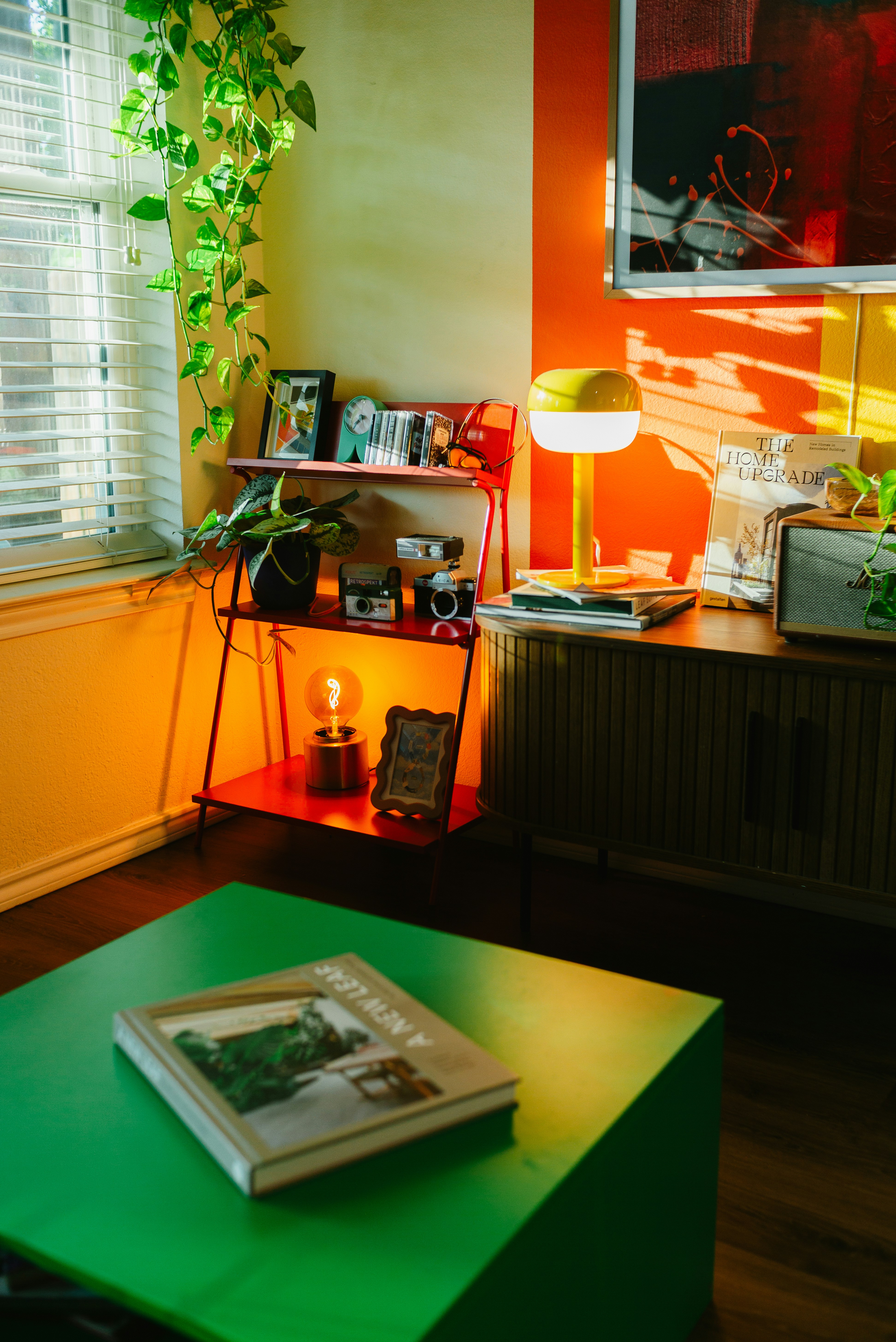 Sunlit Retro Lounge: A Cozy Corner of Color and Calm