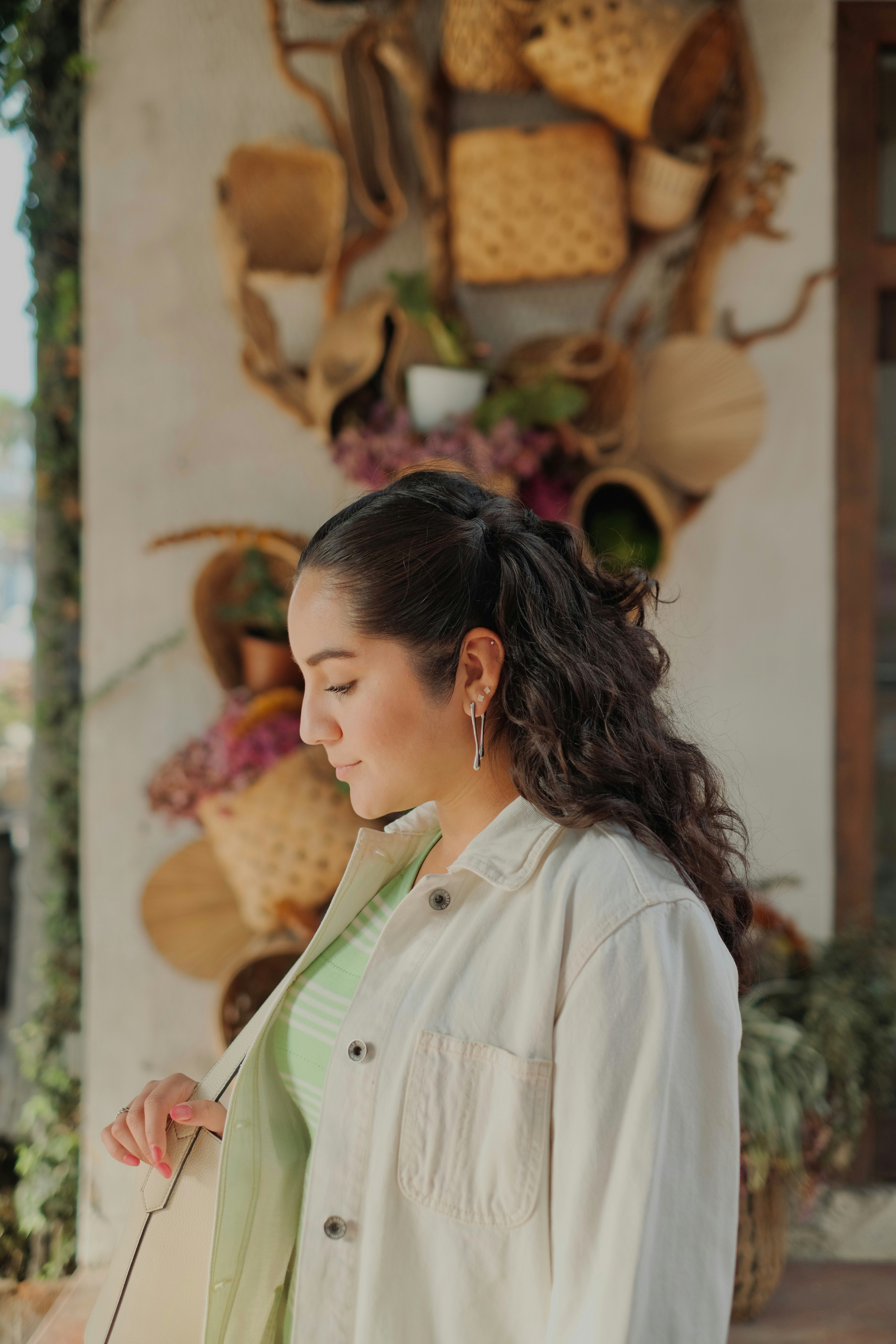 Portrait of Quiet Grace Amid Crafted Botanicals