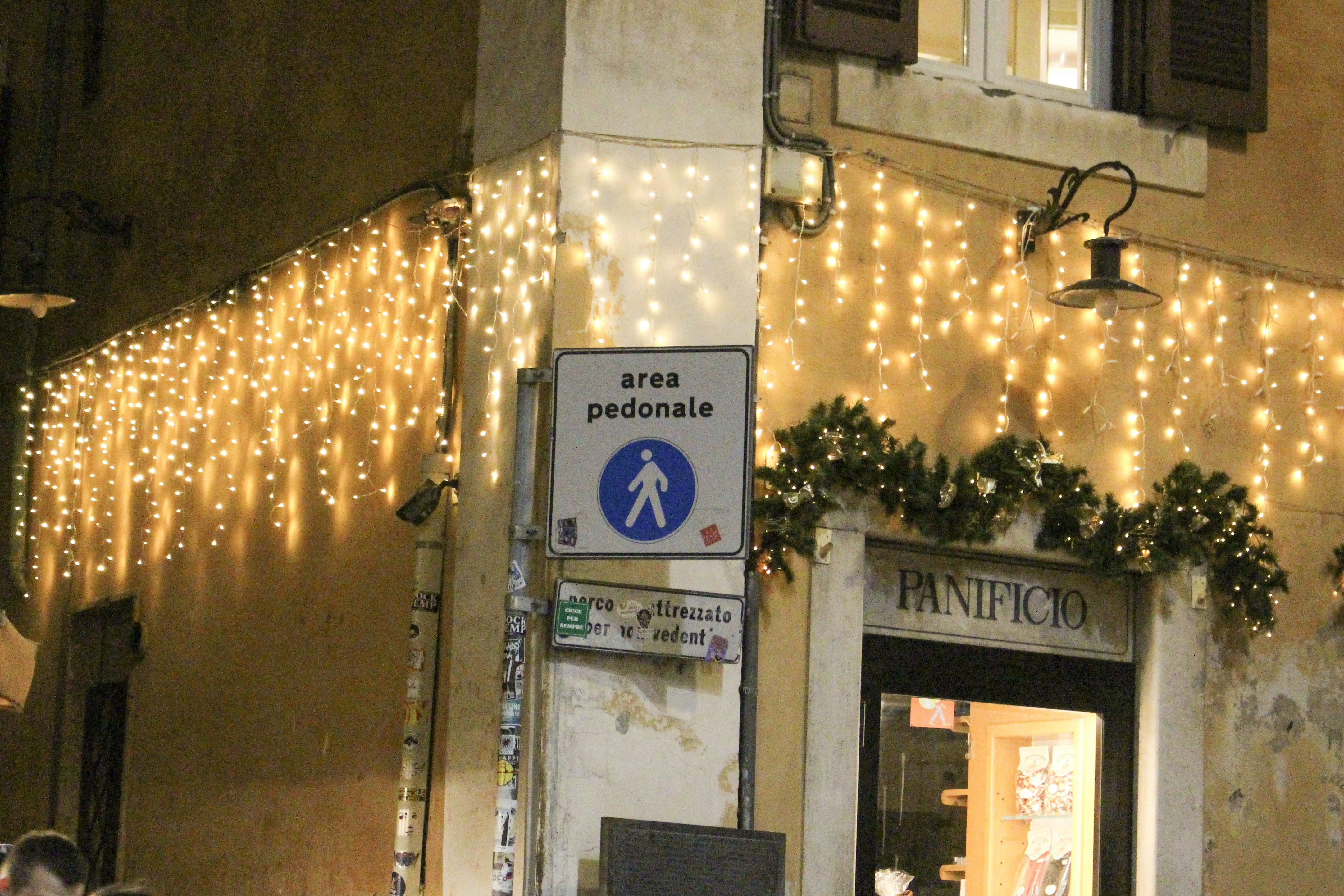 Festive Glow Over a Corner Café