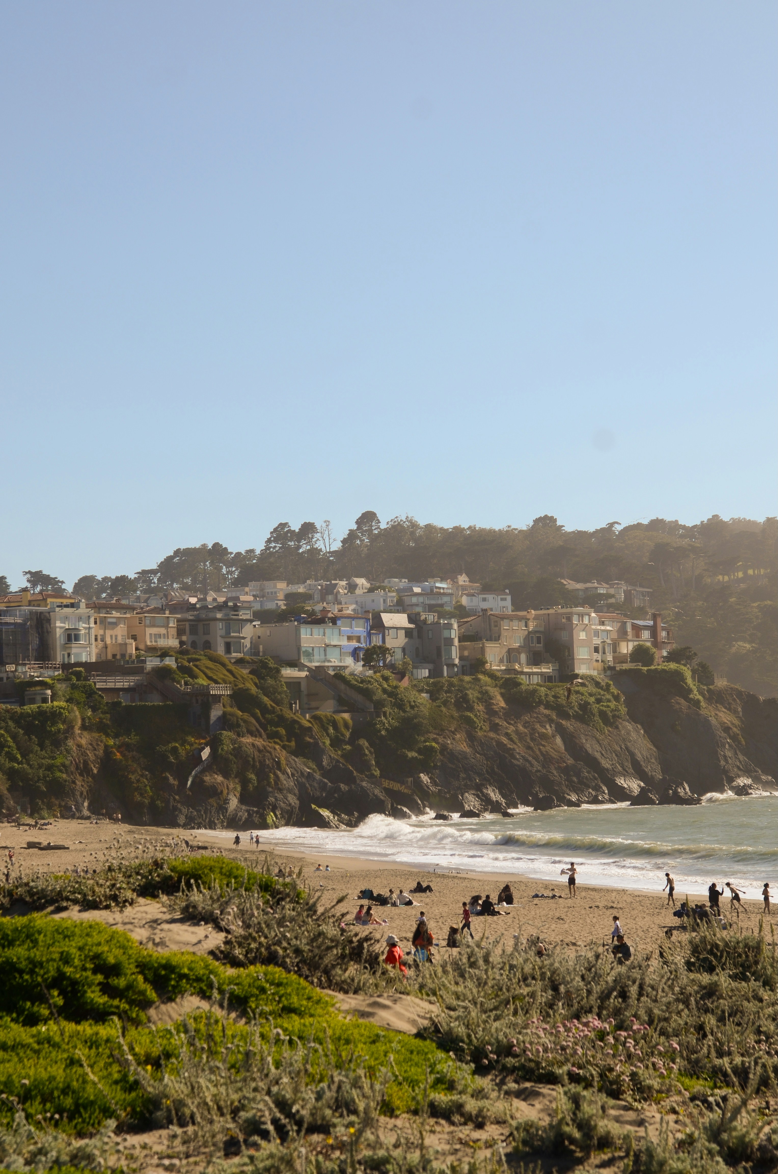 Coastal Cliffside Village Bathes in Morning Light