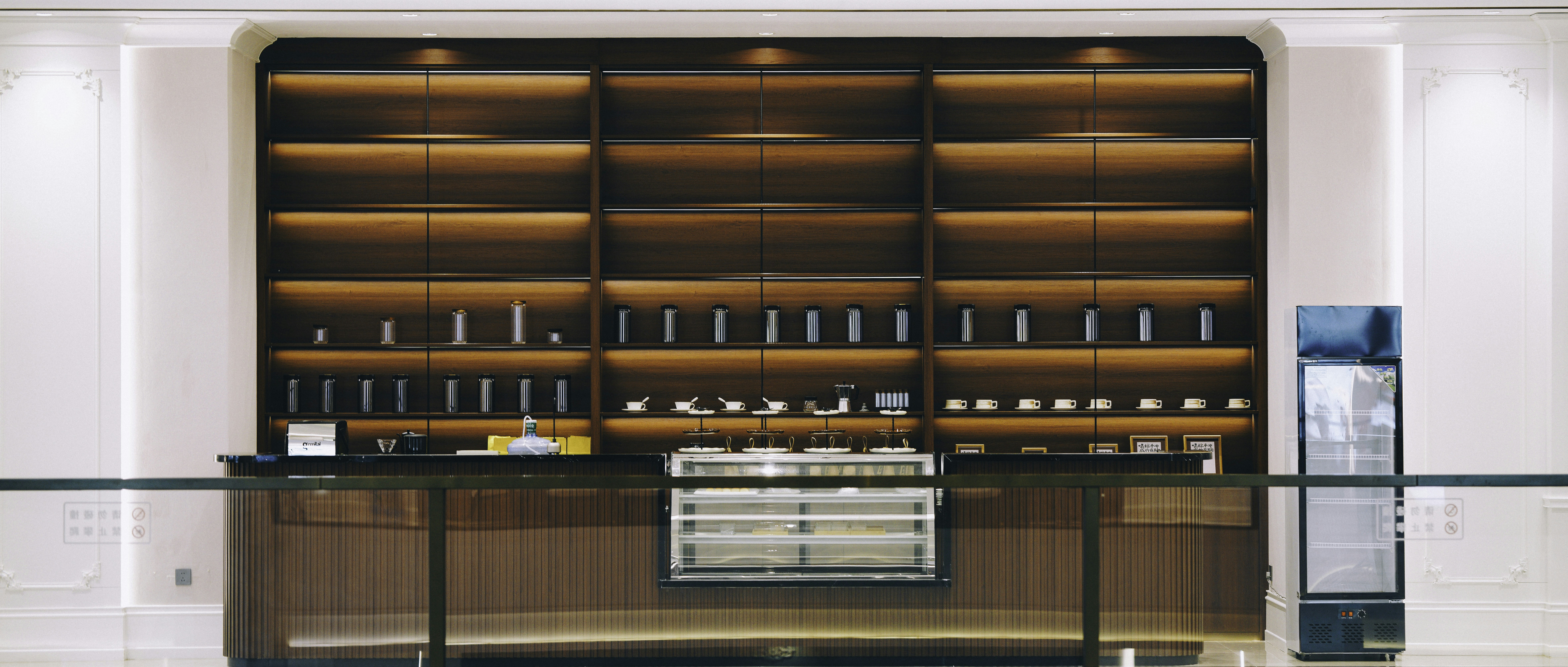 Minimalist Café Display at Dusk
