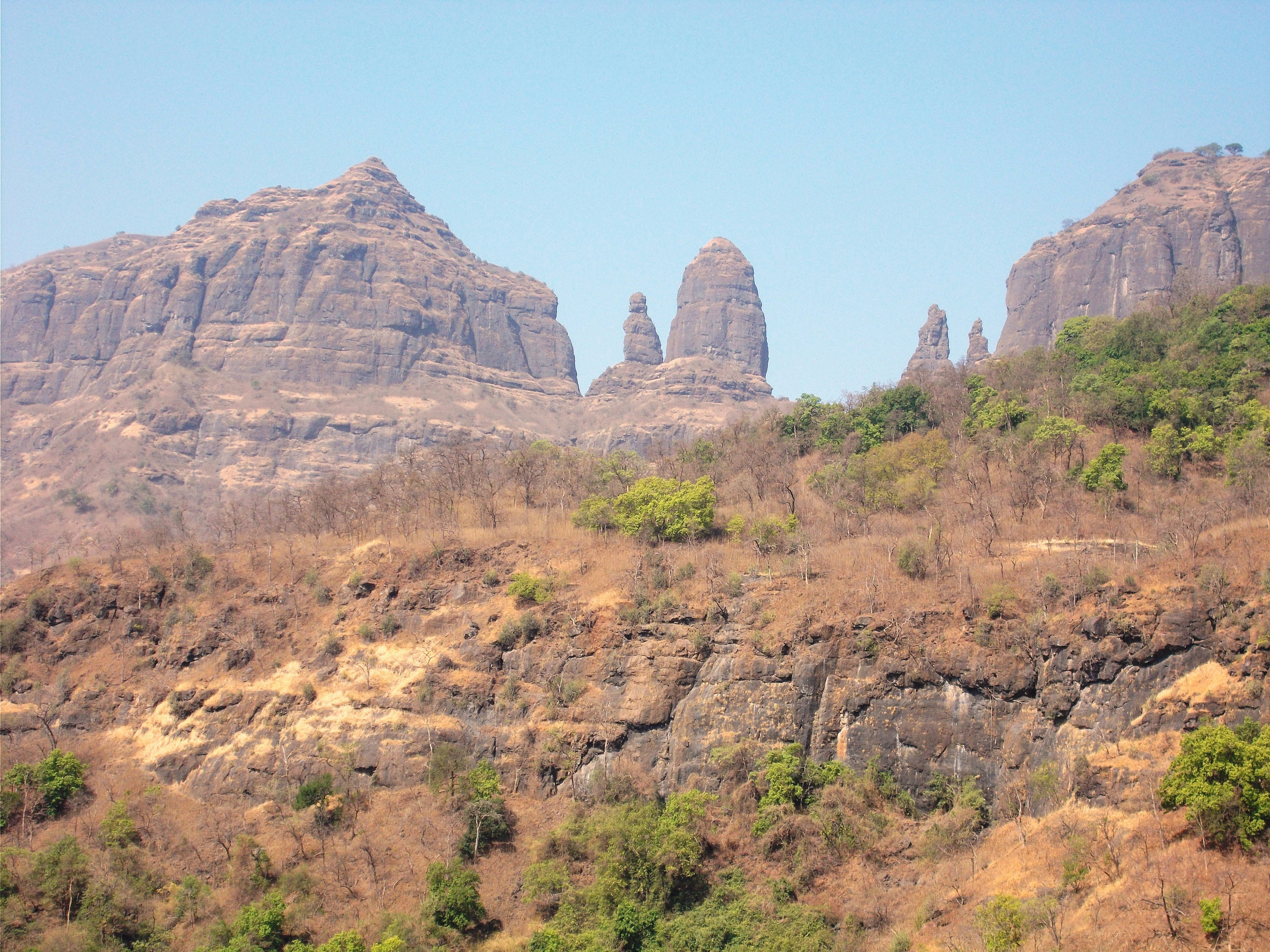 Towering Carved Spires Above the Desert Rim