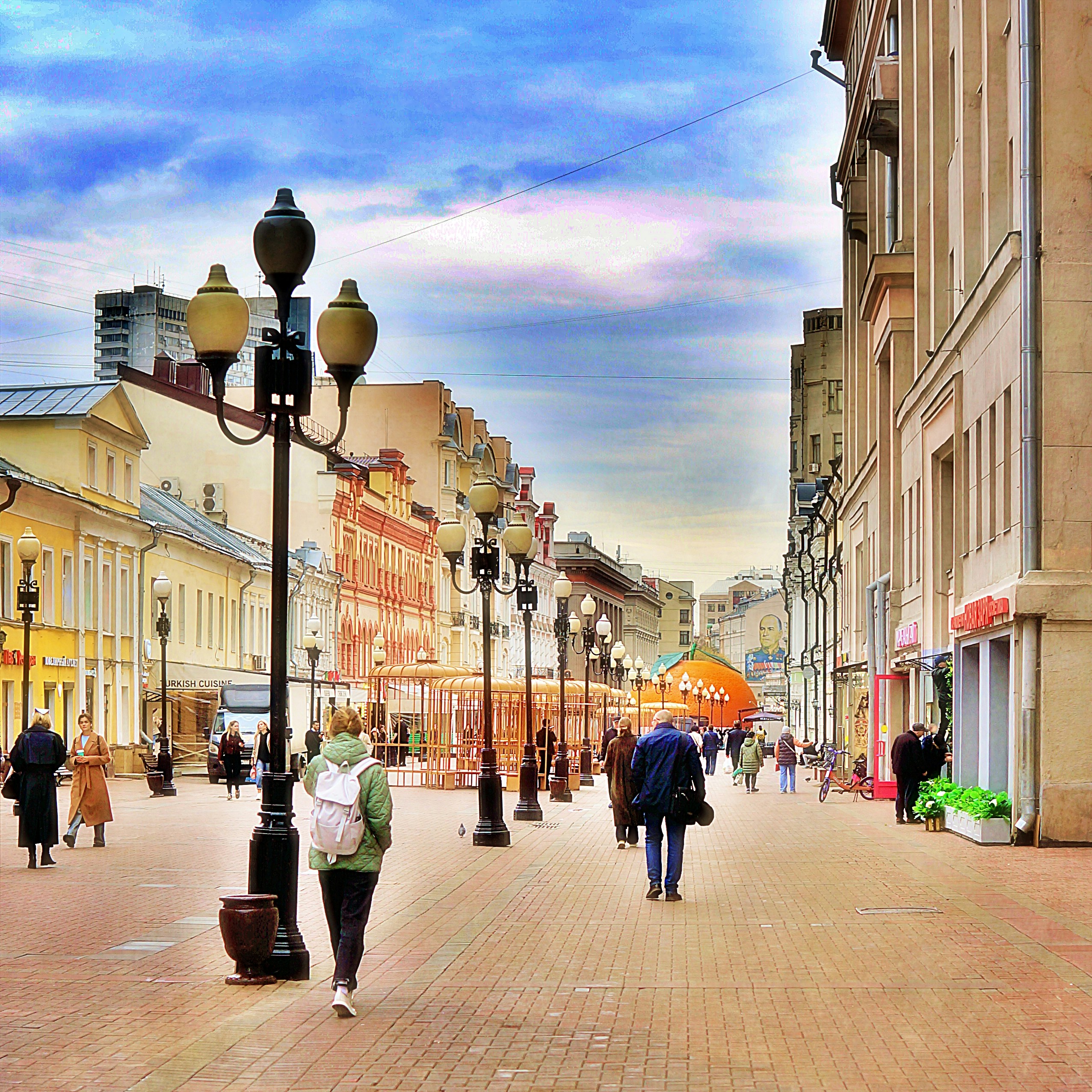 City Walk at Golden Hour: Strolling Between Historic Facades