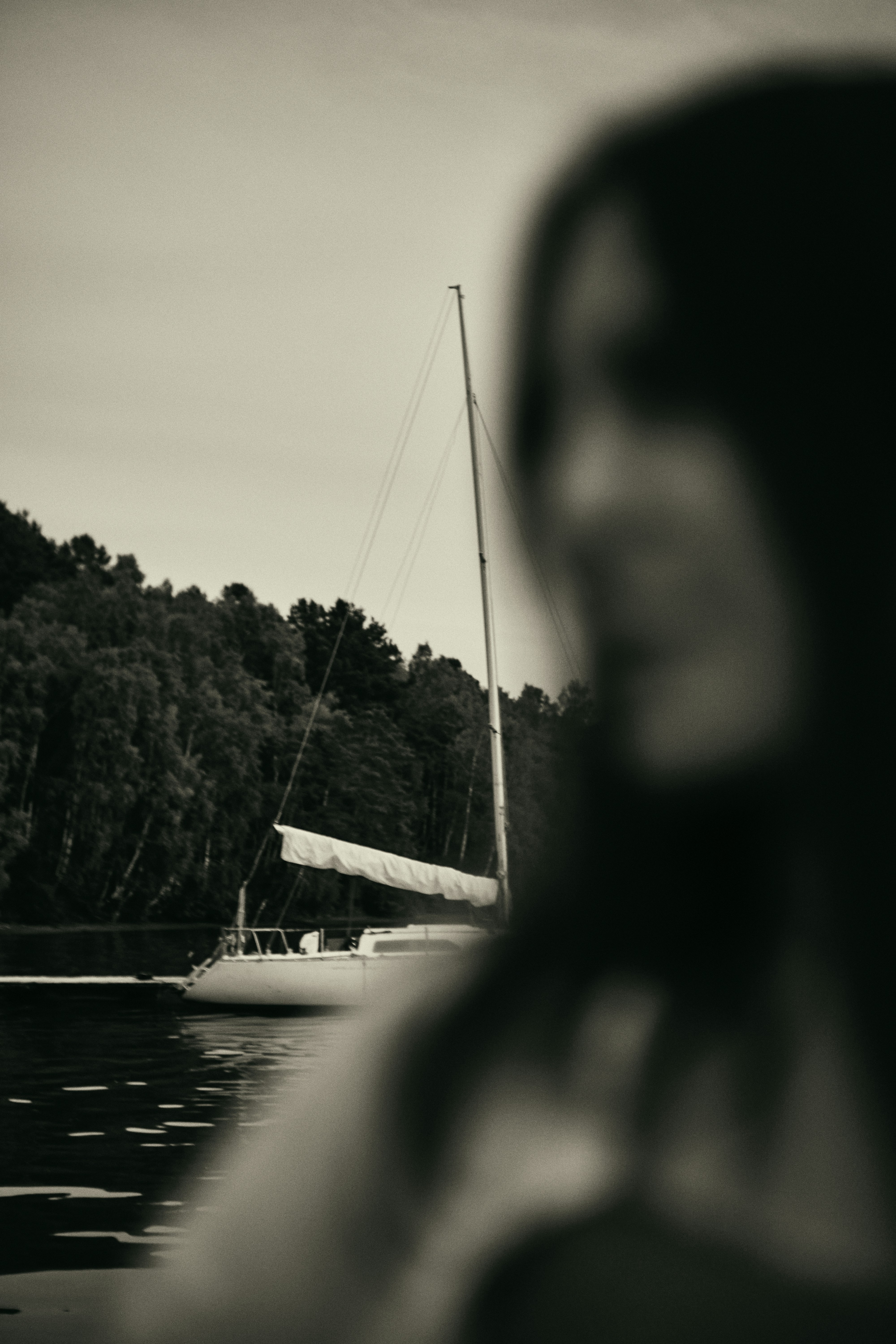 Blurred Portrait by the Marina: Quiet on the Lake
